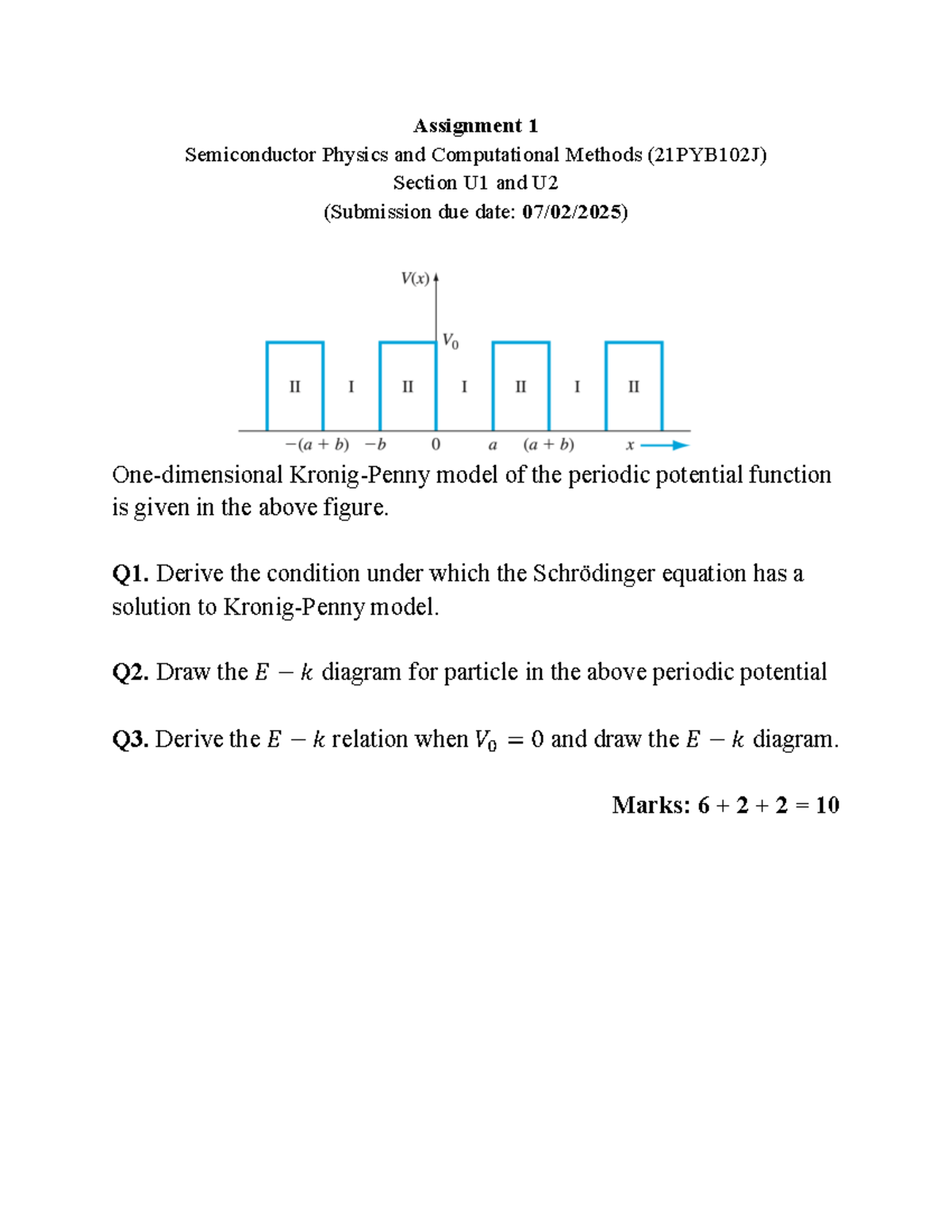 Assignment 1 07 - Semiconductor physics and computational methods - Assignment 1 Semiconductor ...