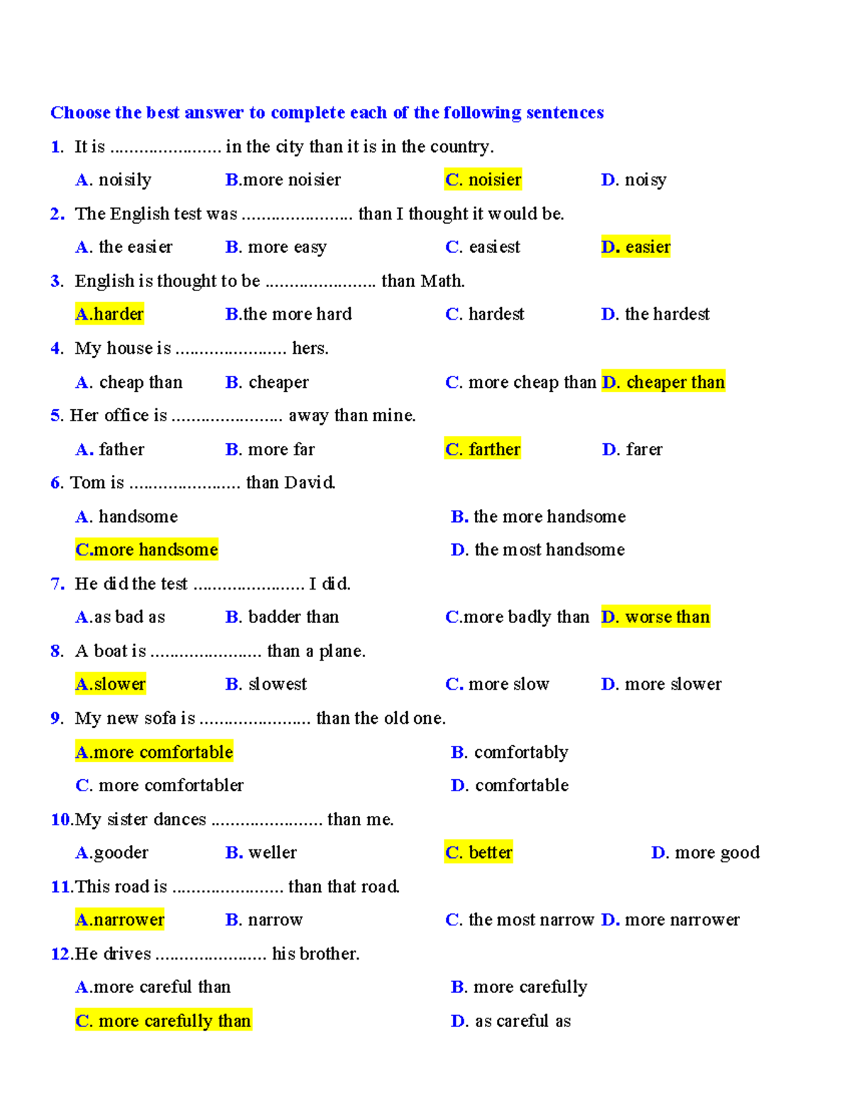 Multiple Choice - fhtrnmy - Choose the best answer to complete each of ...