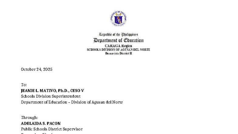Letter Request for Coaching Service During Health Break - Studocu