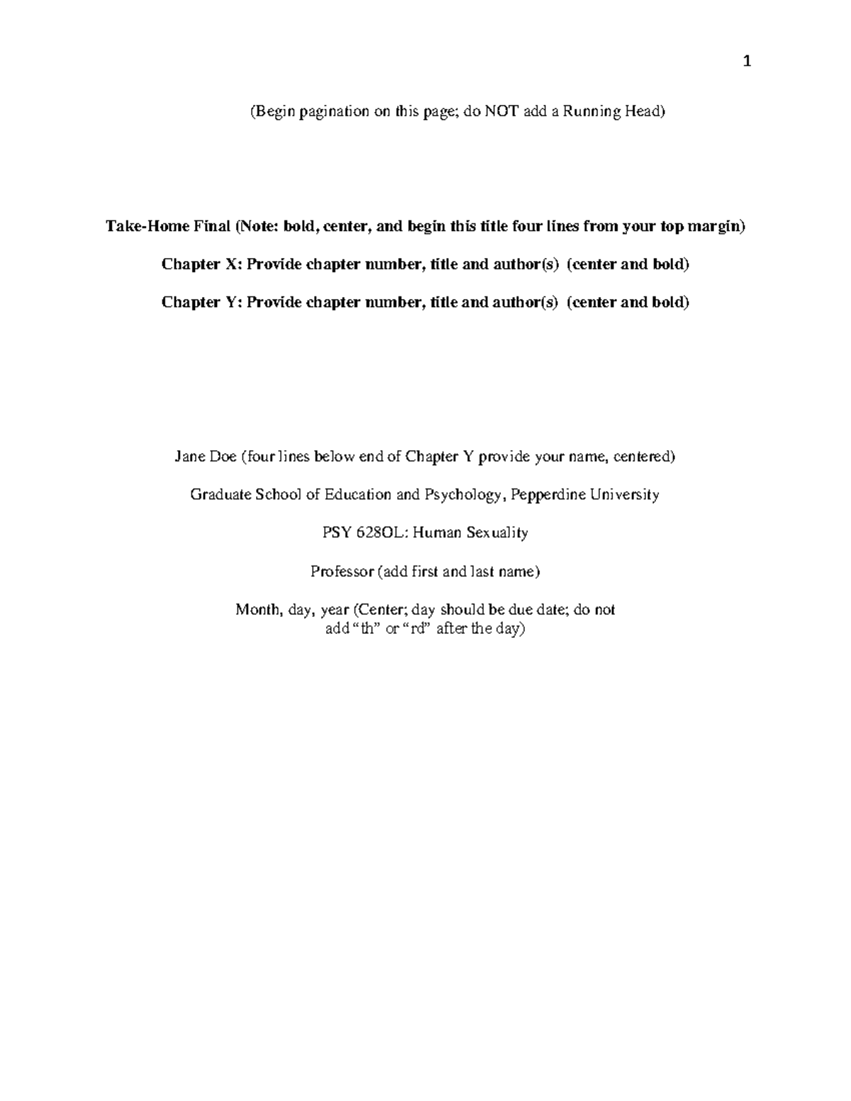 PSY 628OL: Sample Midterm Guidelines and Chapter Summaries - Studocu