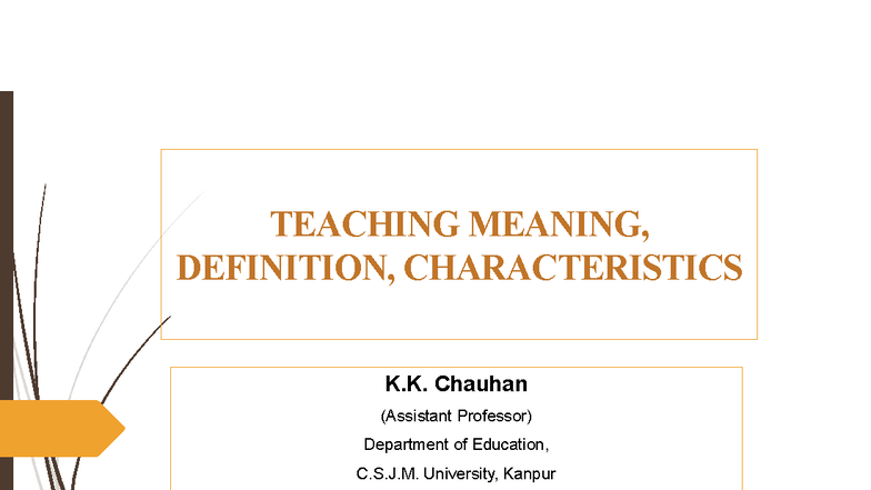 Teaching Meaning Definition Characteristics - TEACHING MEANING ...