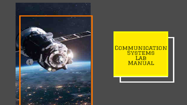 EC3461 Communication Systems Lab Manual - Regulation 2021 - Studocu