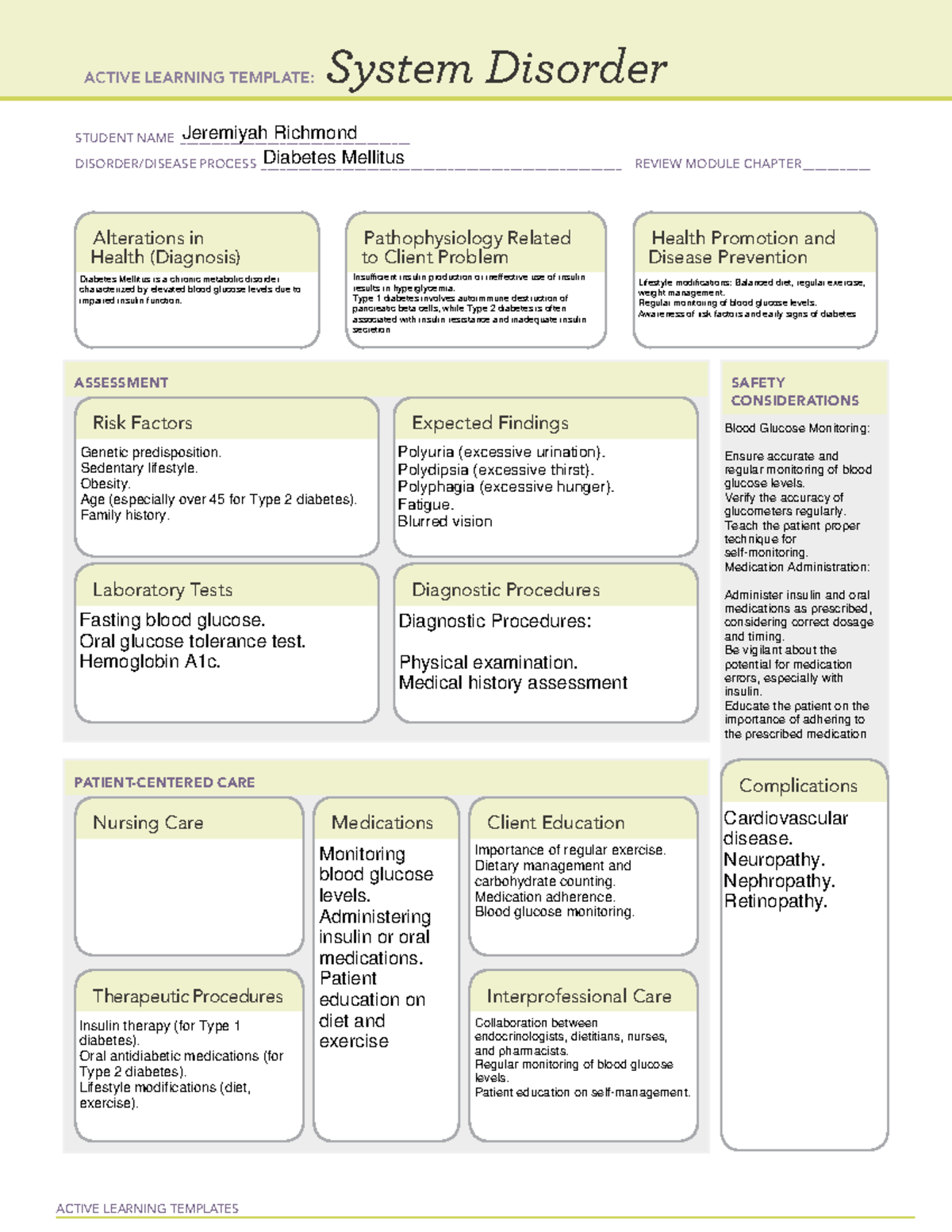 ATI System Disorder Active Learning Template Notes - Studocu