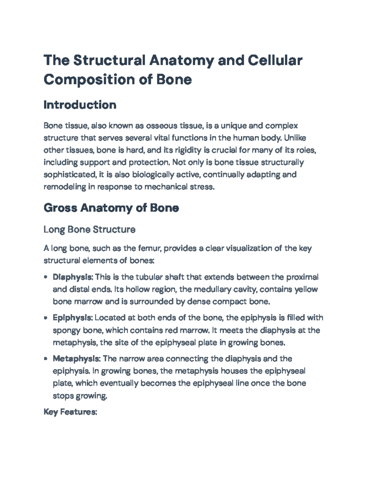 Structural Anatomy and Cellular Composition of Bone: Detailed Insights ...