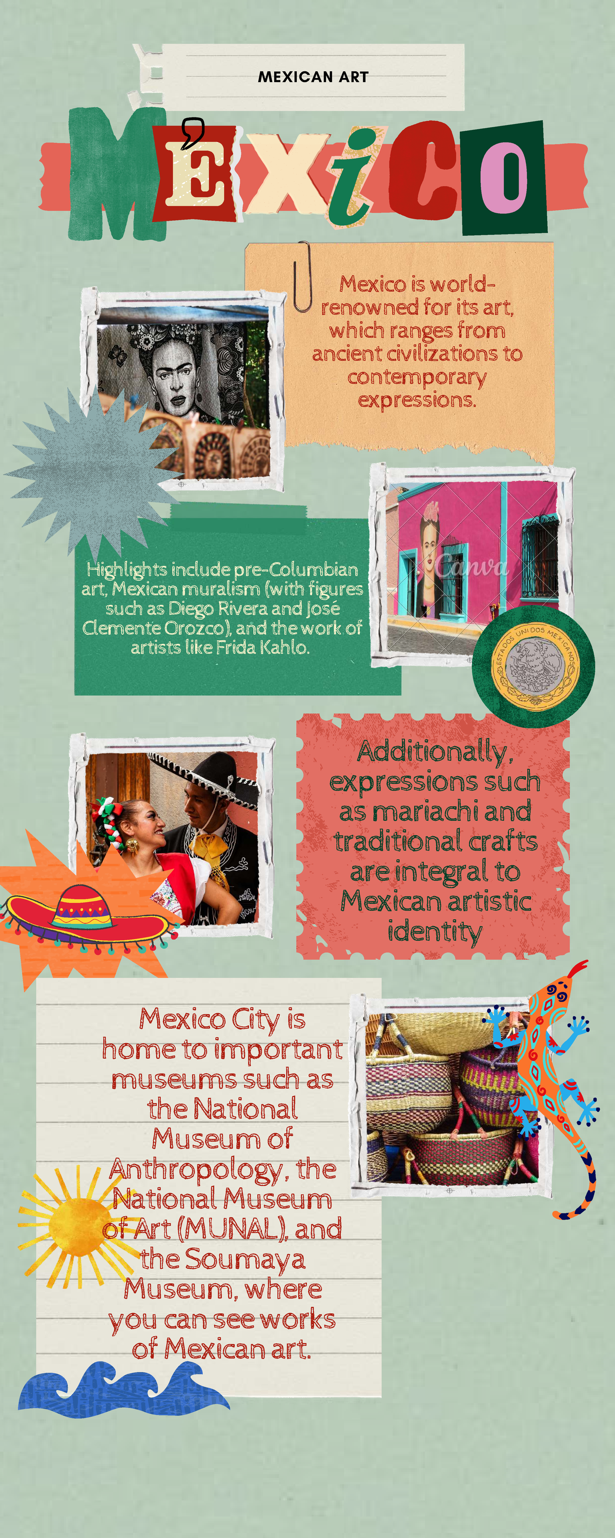 W3 Activity 1 - Inglés - Highlights include pre-Columbian art, Mexican ...