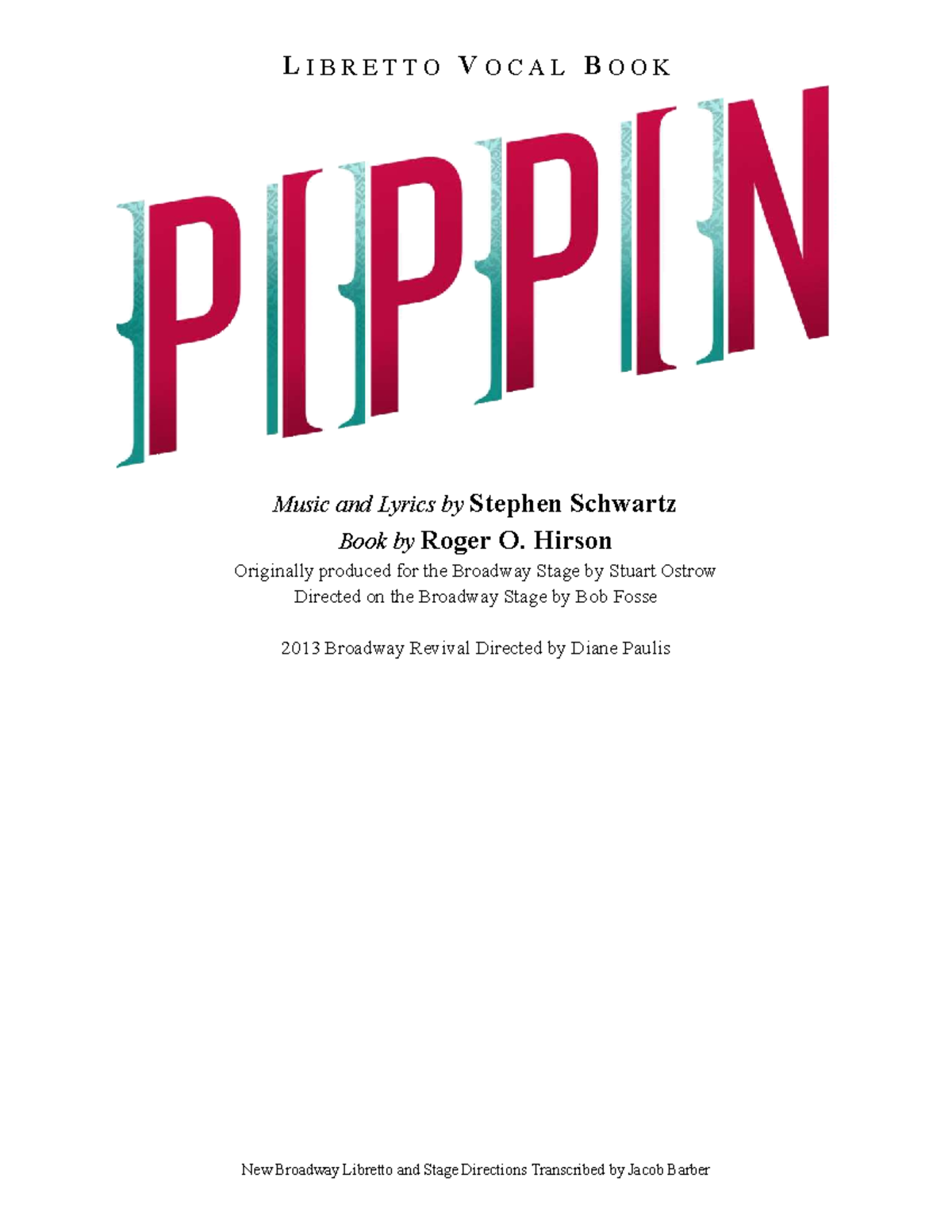 Pippin (The Musical) - Complete Libretto and Stage Directions - Studocu