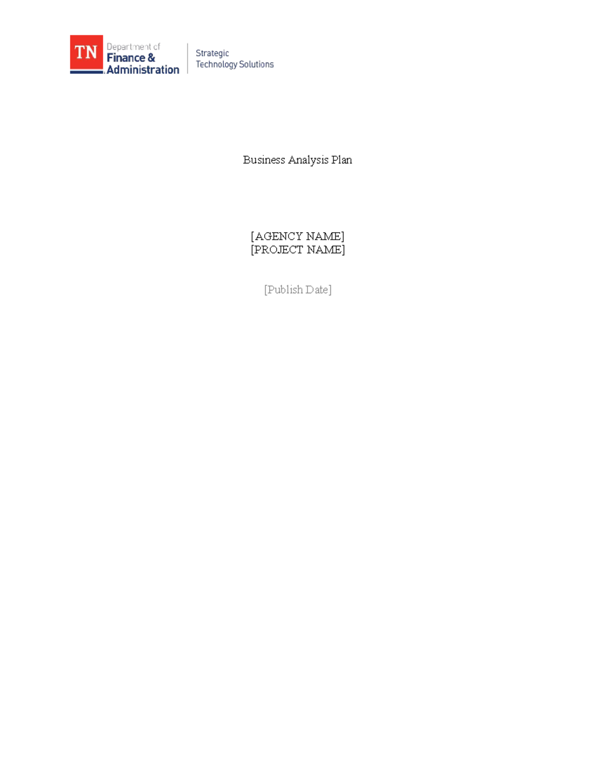 Business Analysis Plan (TBSM) - Comprehensive Guide and Template - Studocu