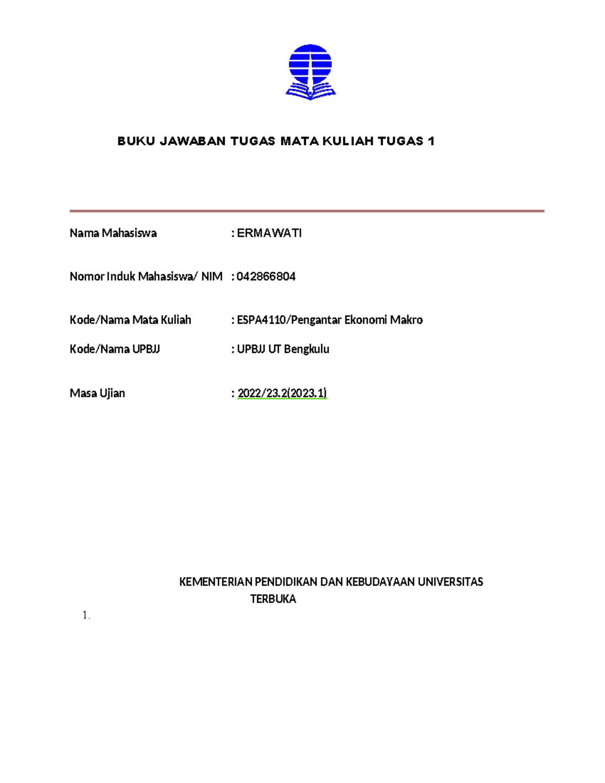 BJT Tugas 1: Dasar Ilmu Ekonomi dan Pendorong Investasi - Studocu