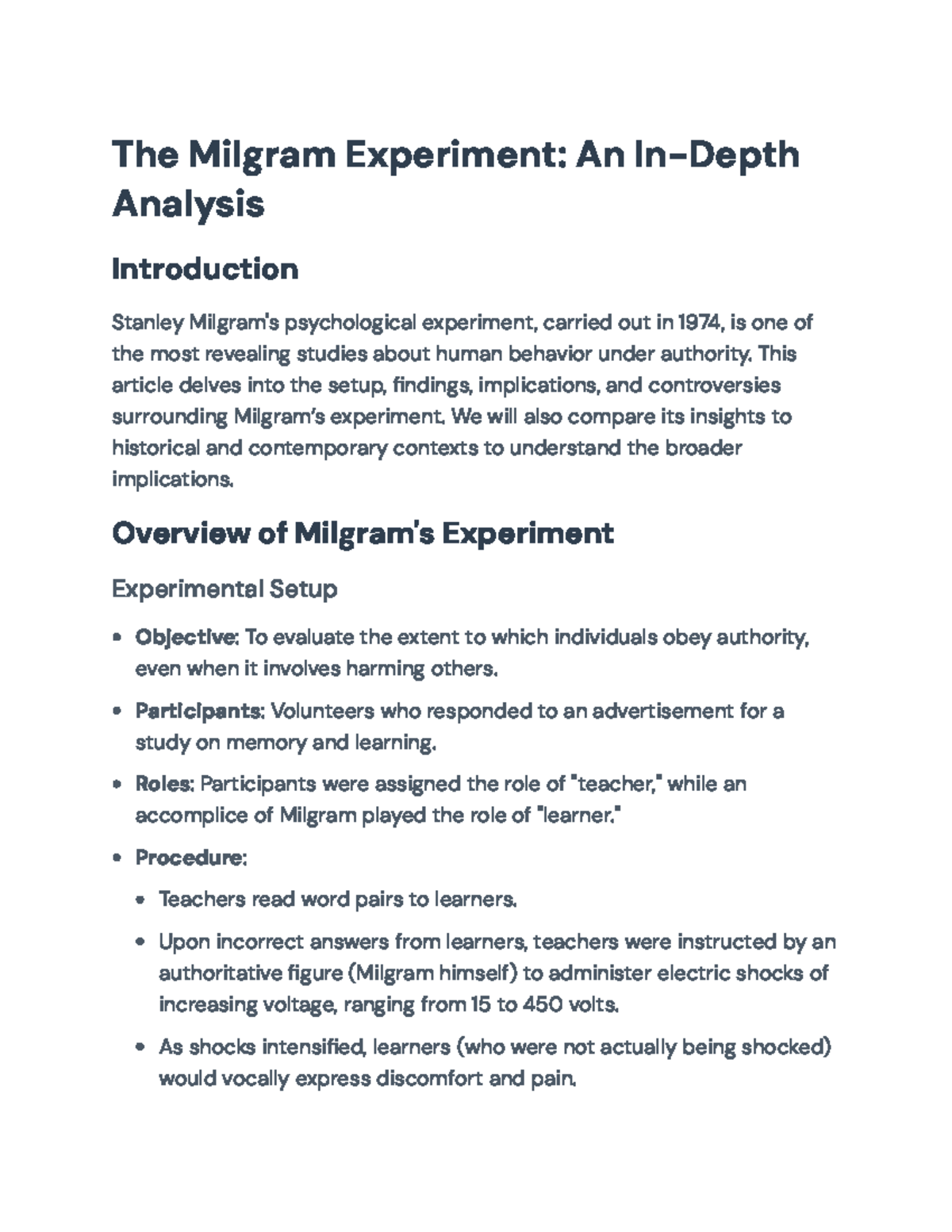 Milgram Experiment Analysis: Insights on Authority & Human Behavior ...