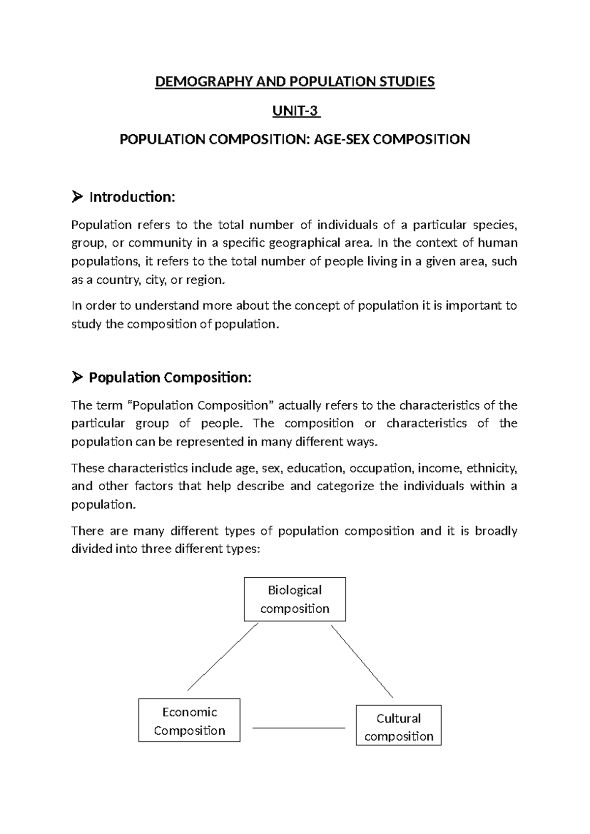 Population Geography: Understanding Age-Sex Composition and ...