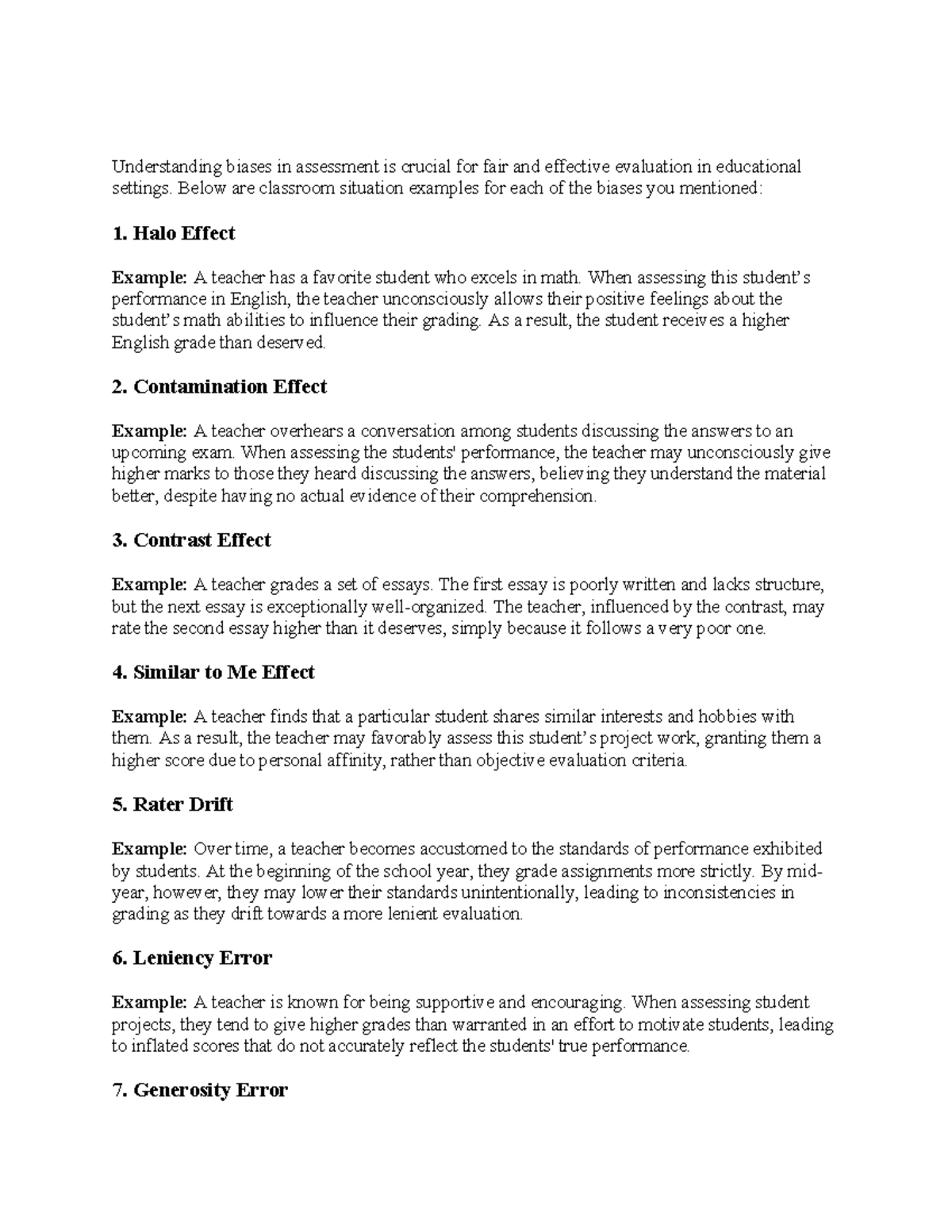 Understanding Errors and Biases in Assessment for Fair Evaluation - Studocu