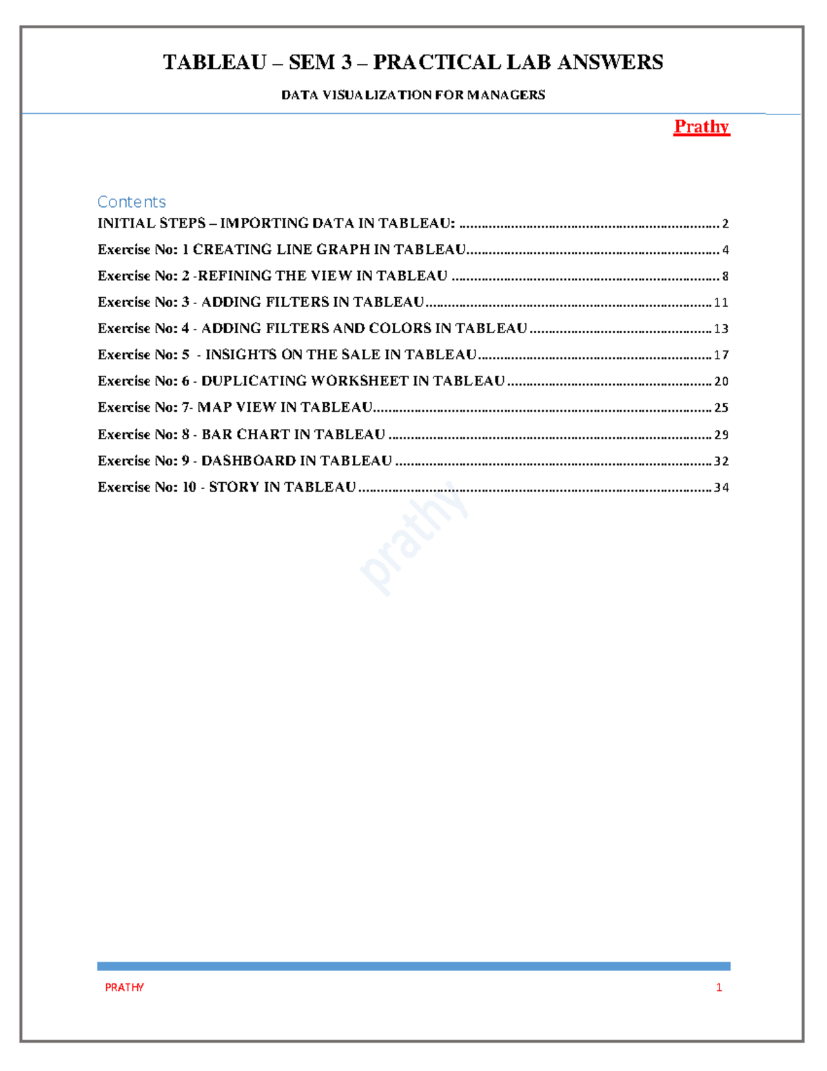 02 Data Visualization For Managers Tableau Lab Exercises Answers