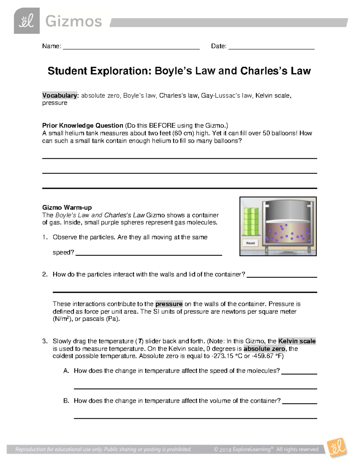 Chemistry 101: Boyle’s Law & Charles’s Law Exploration Guide - Studocu