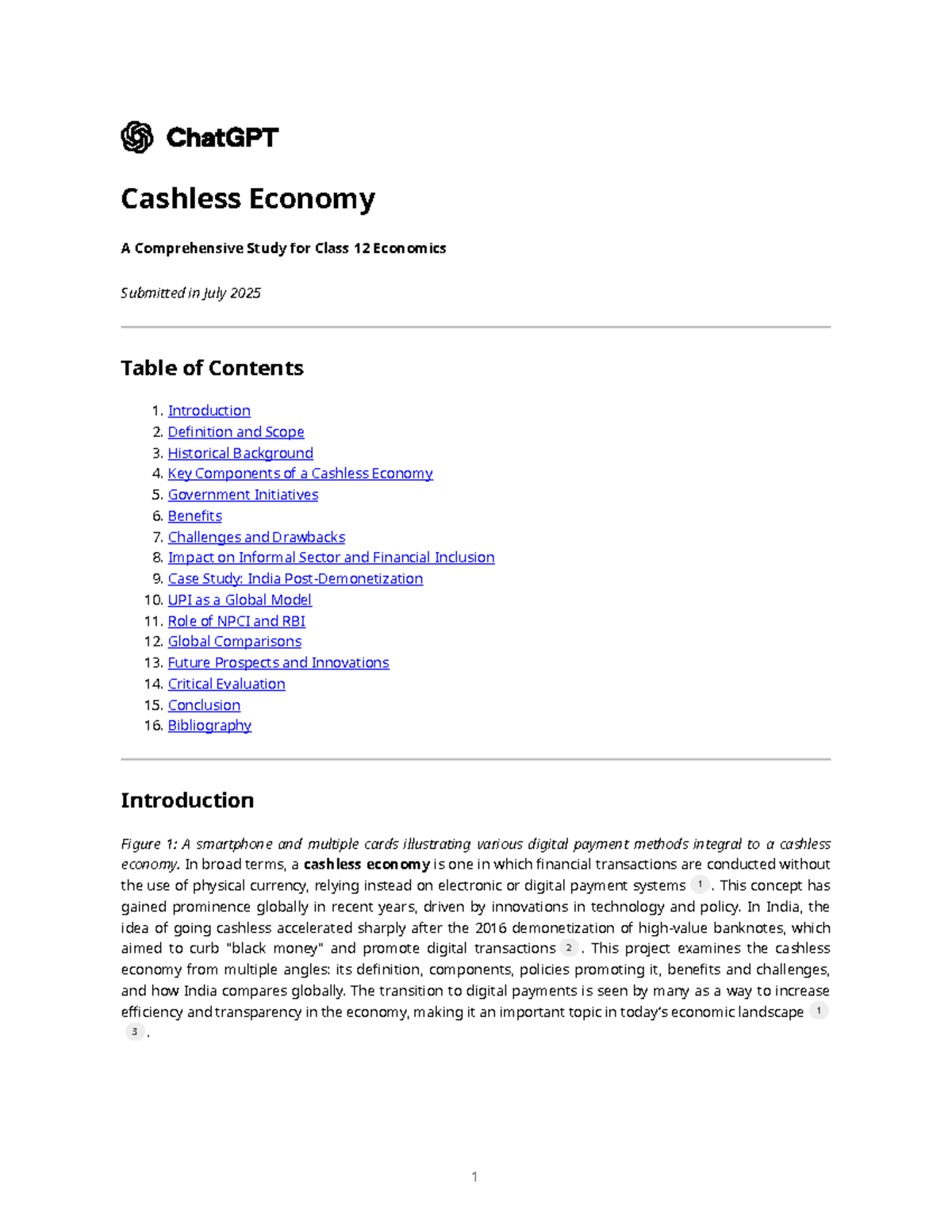 Cashless Economy: A Comprehensive Study for Class 12 Economics - Studocu