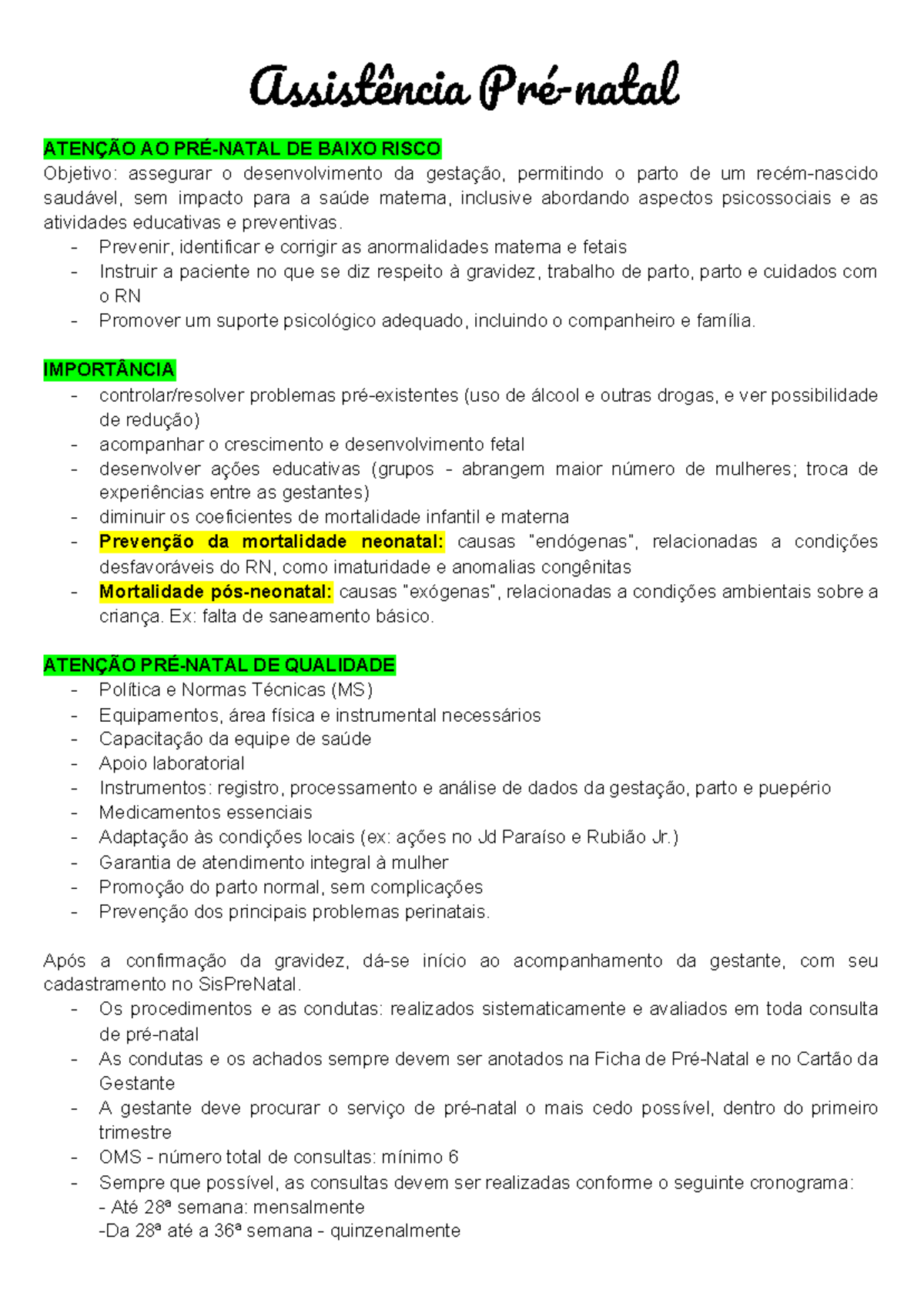 Aula 4 GO - Assistência Pré-natal: Diretrizes e Importância para ...