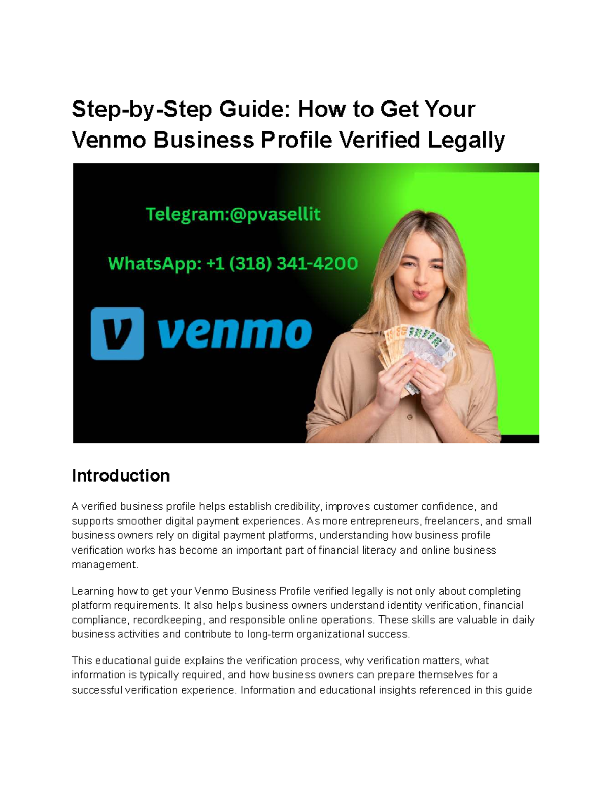 Step-by-Step Guide: Verifying Your Venmo Business Profile Legally - Studocu