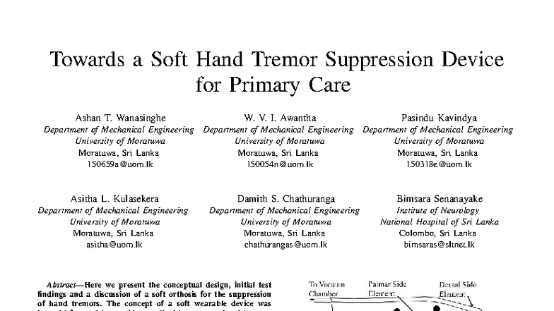 Soft Hand Tremor Suppression Device: Design & Initial Findings (ME 2020 ...