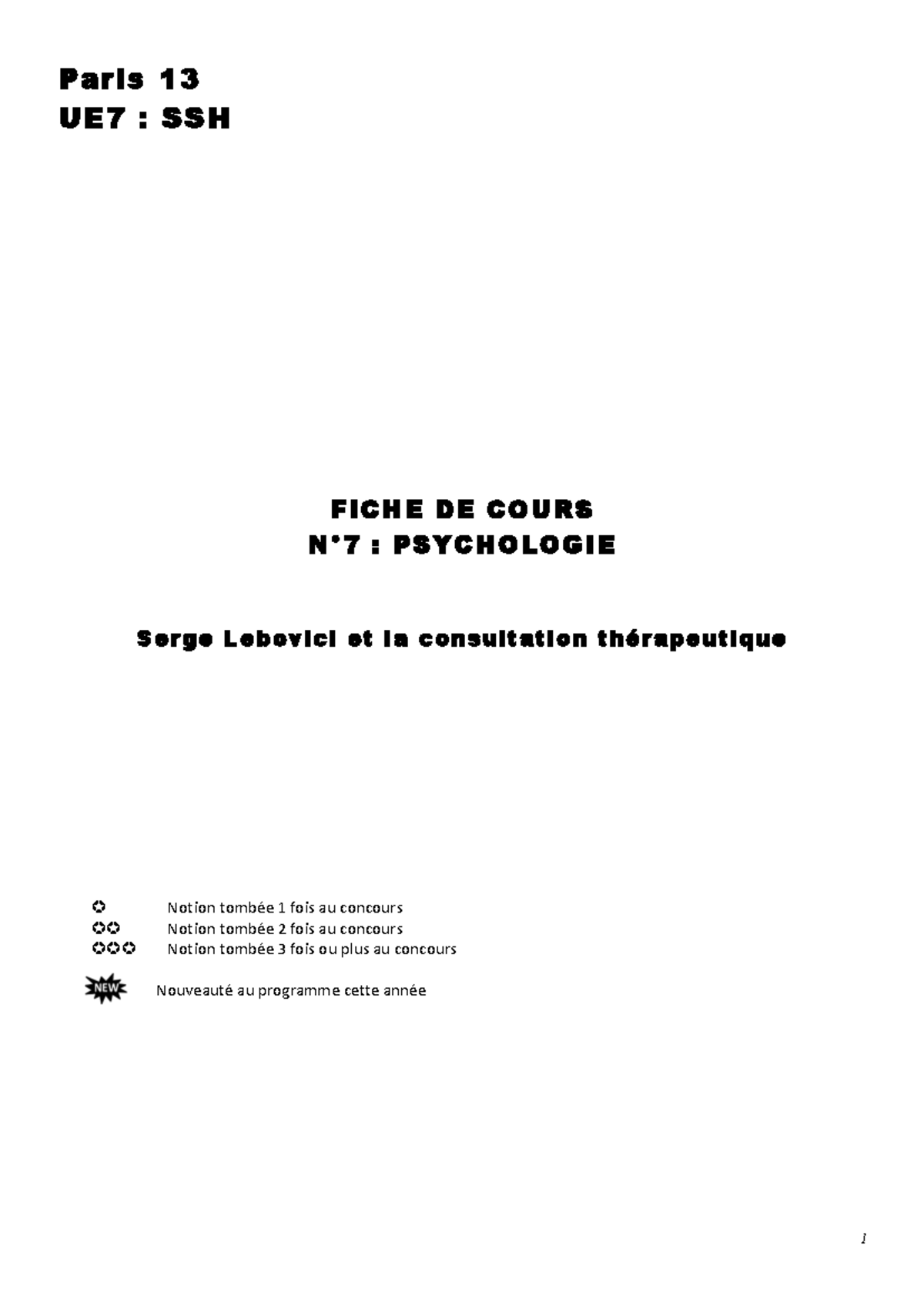 UE7.1-Final Exam-Psychology: Serge Lebovici and Therapeutic ...
