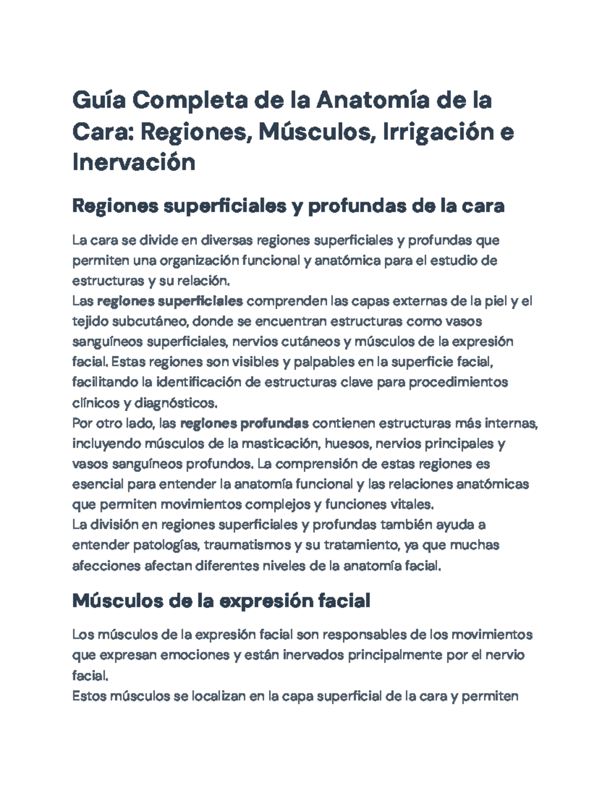 Guía Completa de la Anatomía Facial: Regiones, Músculos e Inervación ...