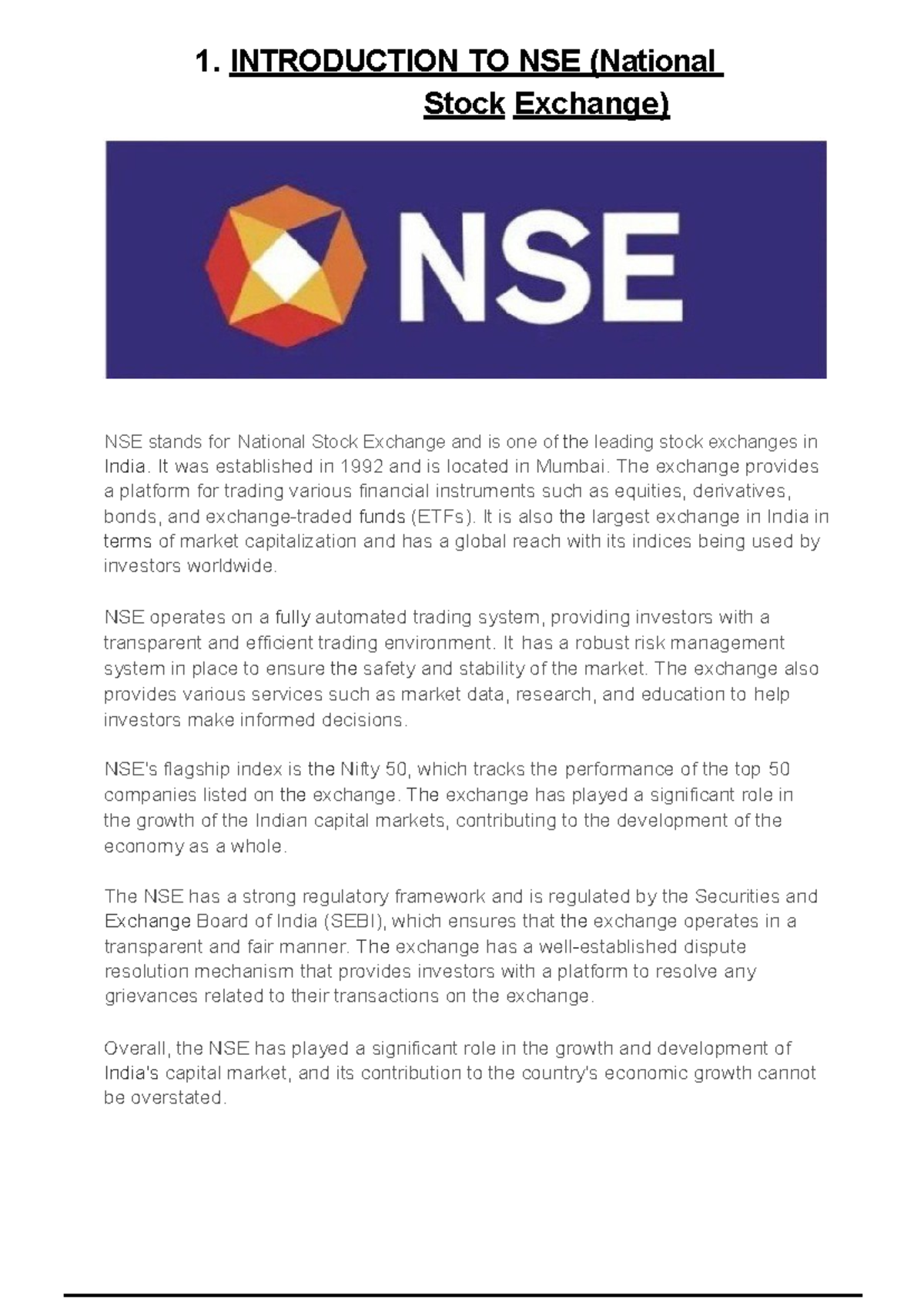 NSE 101: Comprehensive Overview of National Stock Exchange Operations ...
