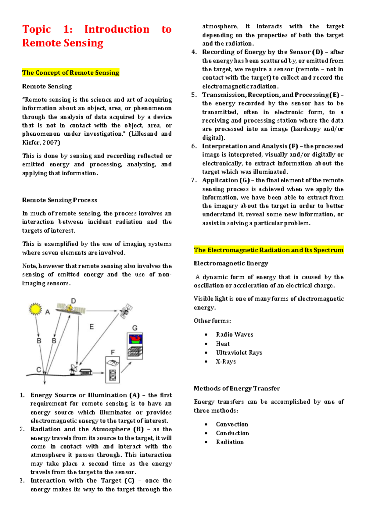 Topic 1 - Introduction to Remote Sensing - Topic 1: Introduction to ...