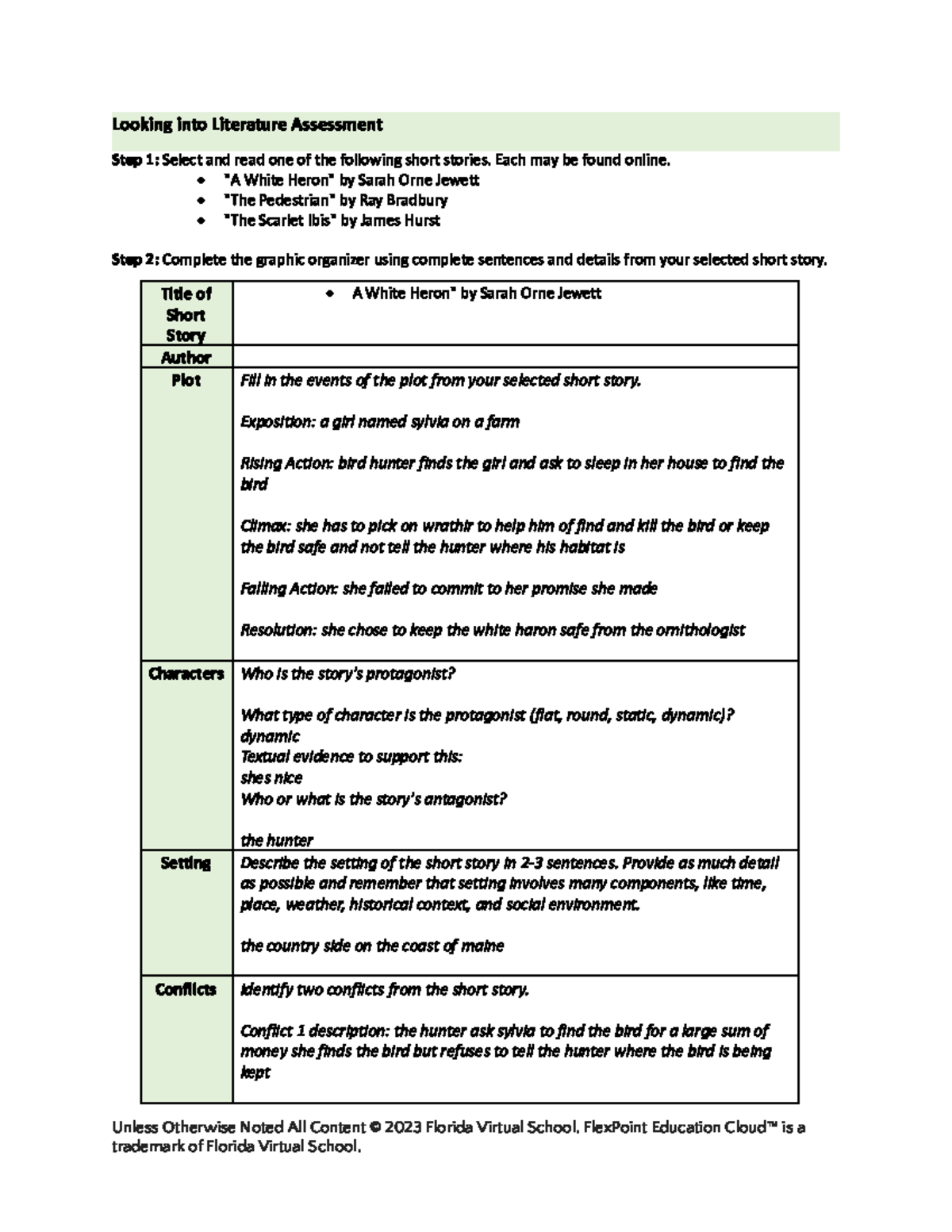 1.02 English: Analyzing "A White Heron" by Sarah Orne Jewett - Studocu