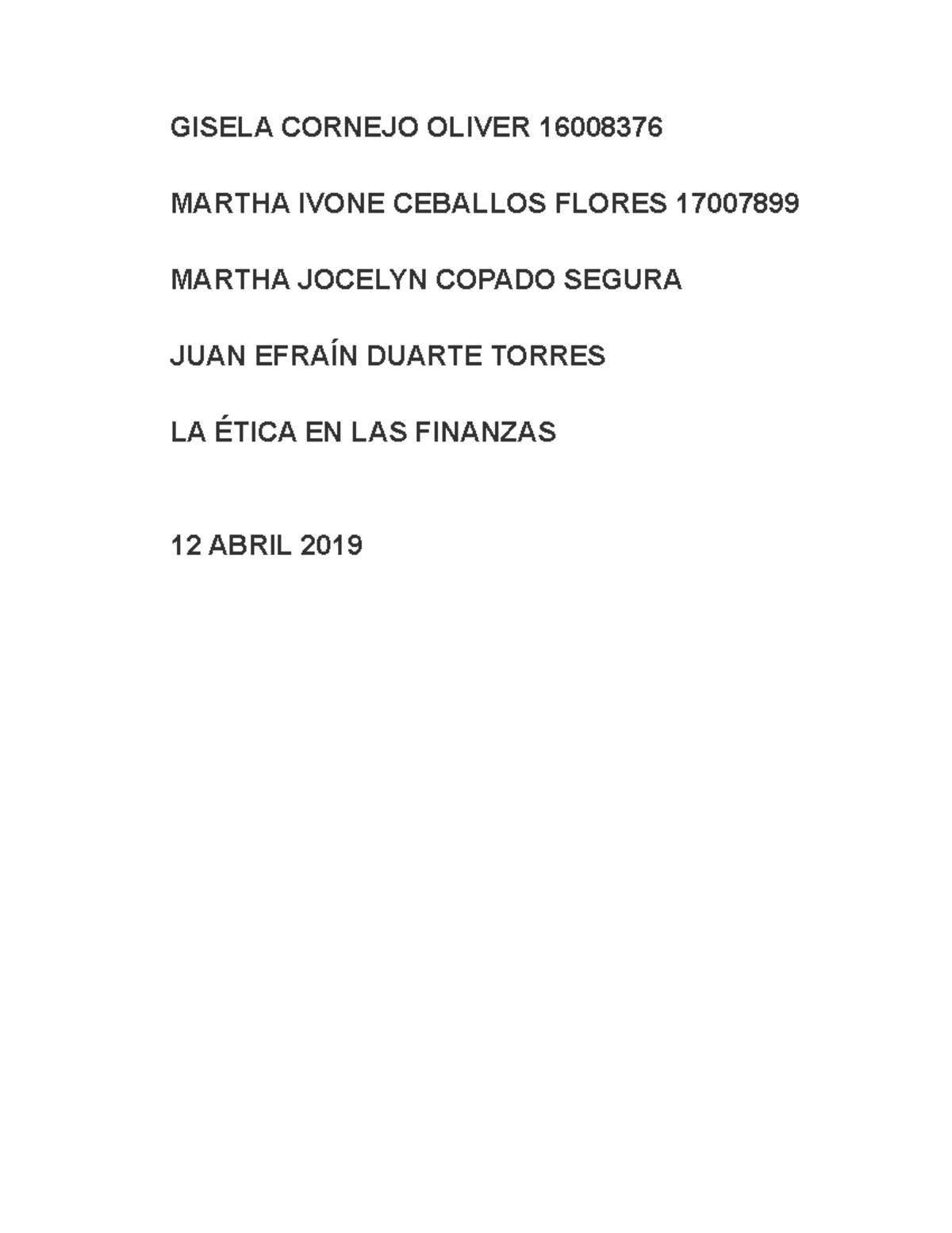 Cornejo Gisela la ética en las finanzas - GISELA CORNEJO OLIVER ...