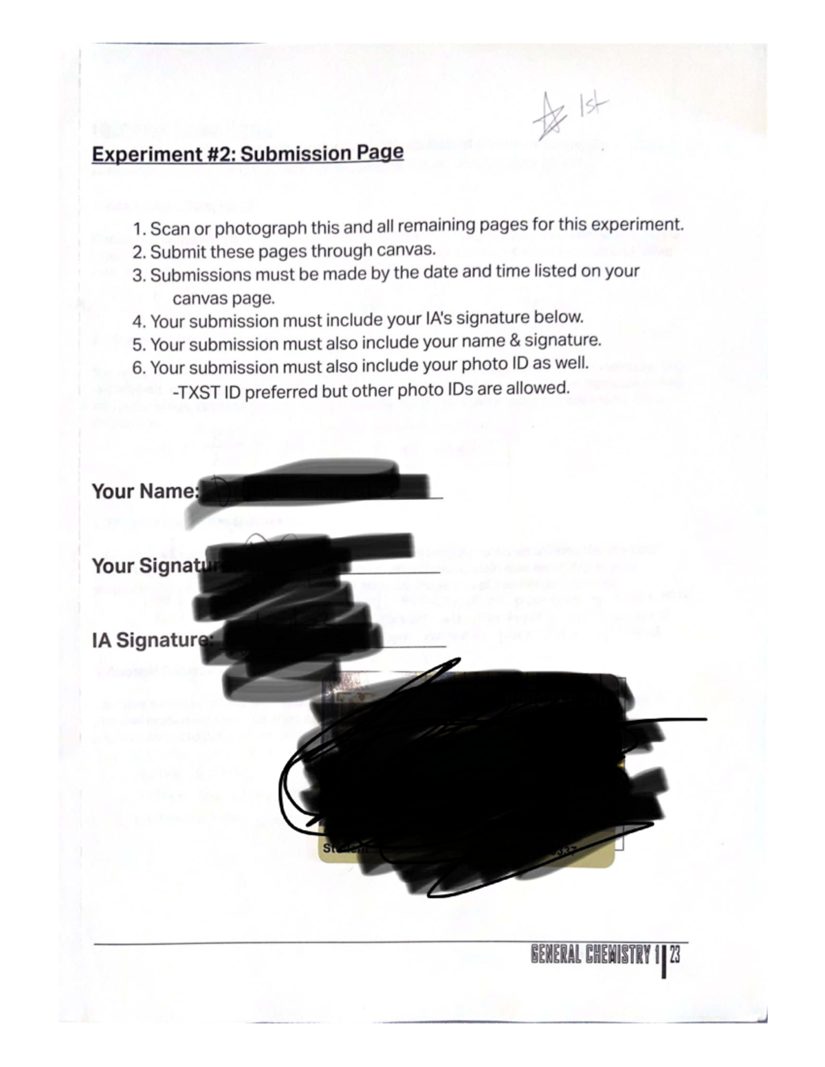 Experiment #2: Lab Submission for General Chemistry 1141 - Studocu