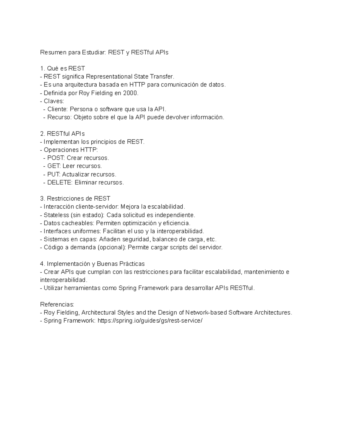 REST y RESTful APIs - Resumen para Estudiar: REST y RESTful APIs Qué es ...