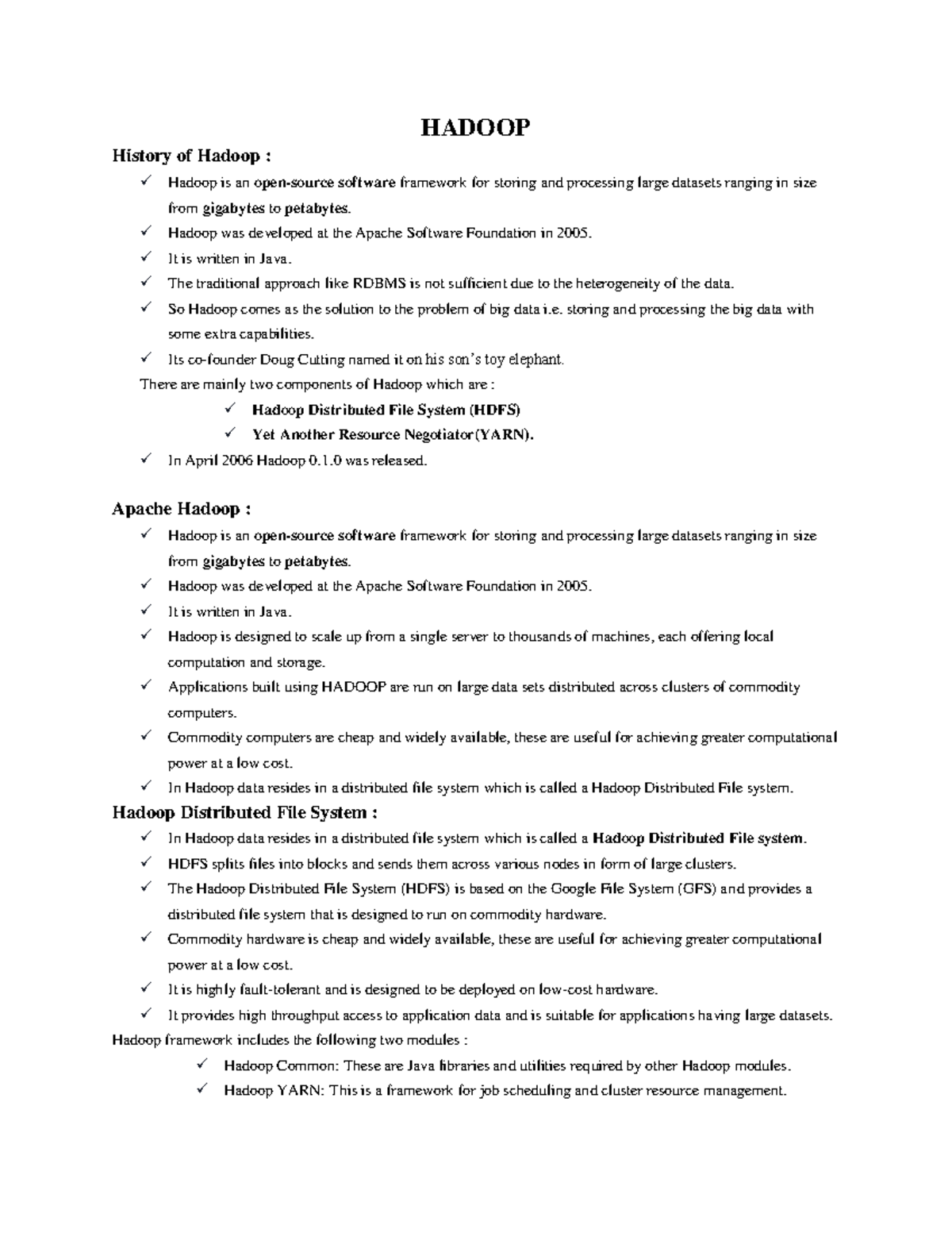 Hadoop Ecosystem Overview: Principles & MapReduce Processes - Studocu