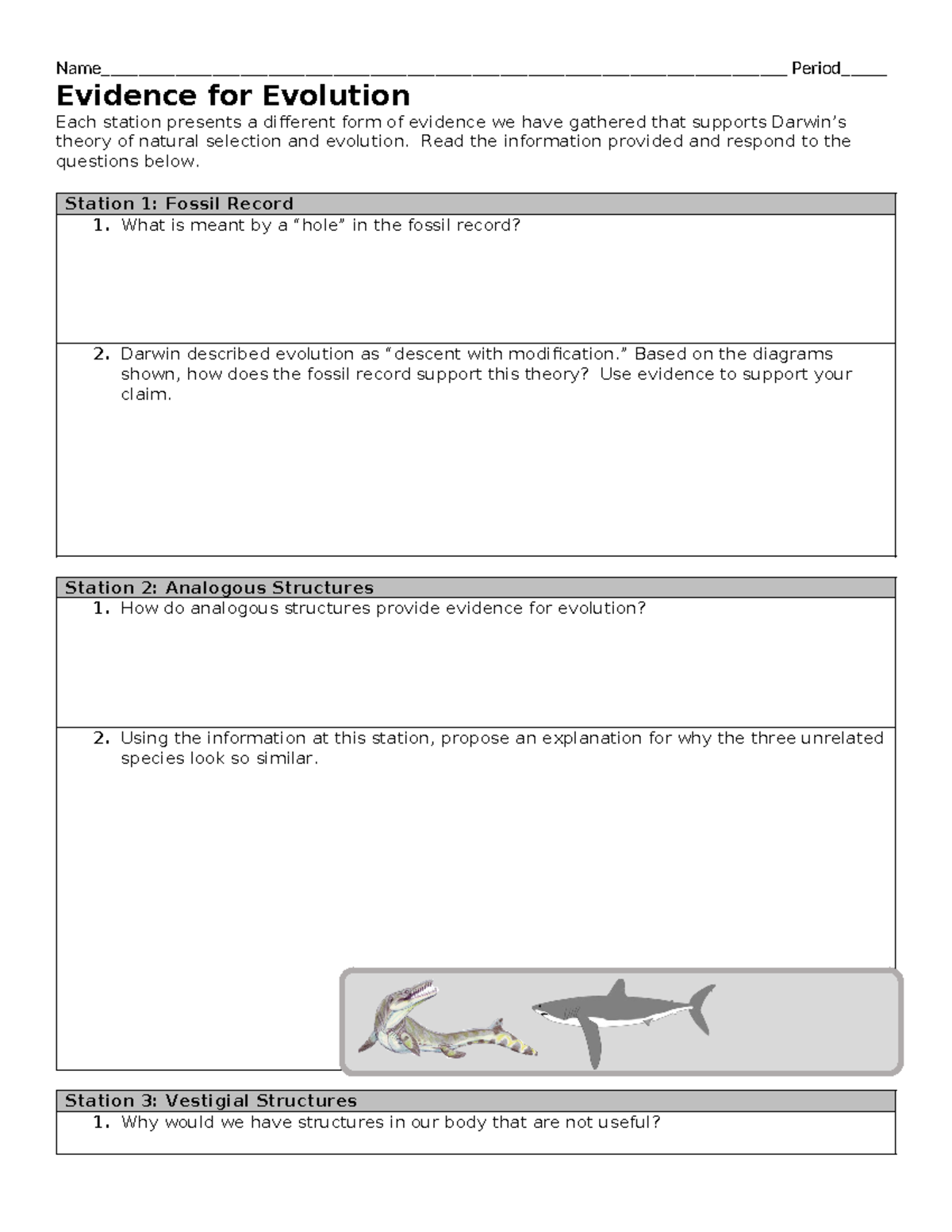 Evidence for Evolution: Stations for Understanding Natural Selection ...