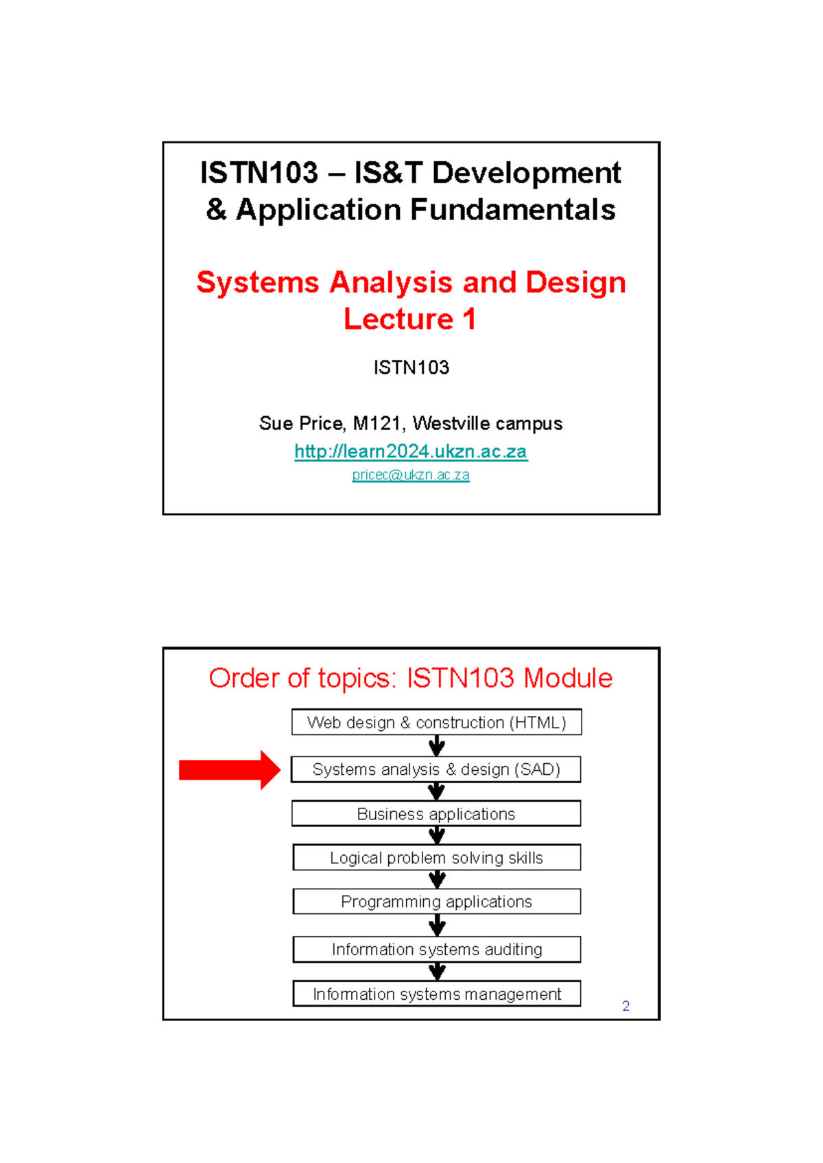 SAD 1: Intro to Systems Development Life Cycle (SDLC) - ISTN103 Lecture ...