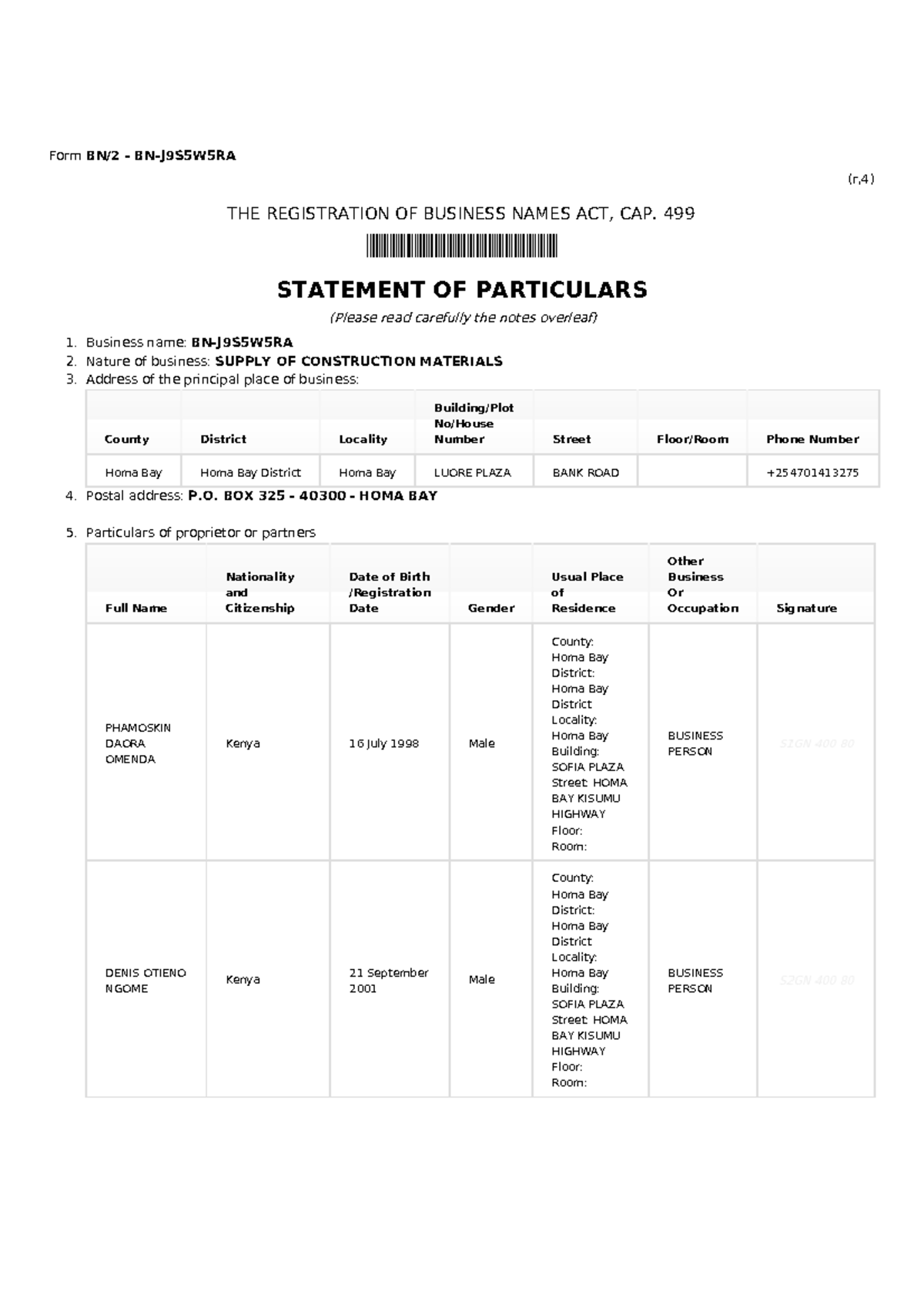BN-J9S5W5RA-BN 2 - LECTURE NOTES - THE REGISTRATION OF BUSINESS NAMES ...