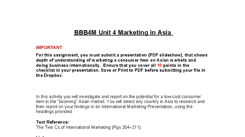 Unit 4 International Marketing Presentation: Consumer Goods in Asia ...