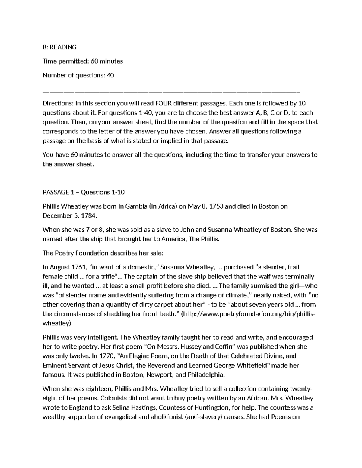 Reading ôn 3: Analyzing the Impact of Phillis Wheatley and Colonial ...