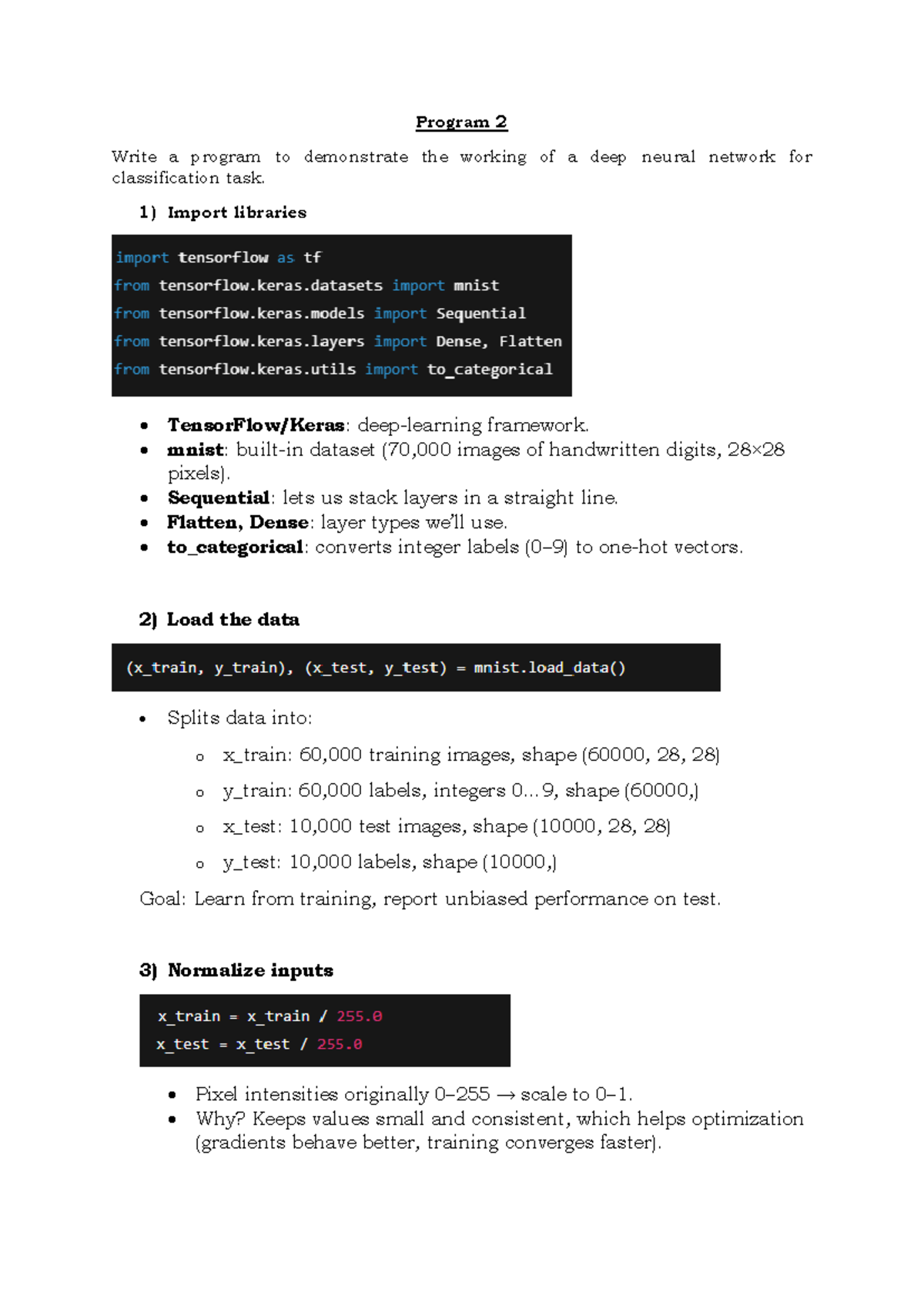 Deep Learning Lab 2 - DNN for Classification Task - Studocu