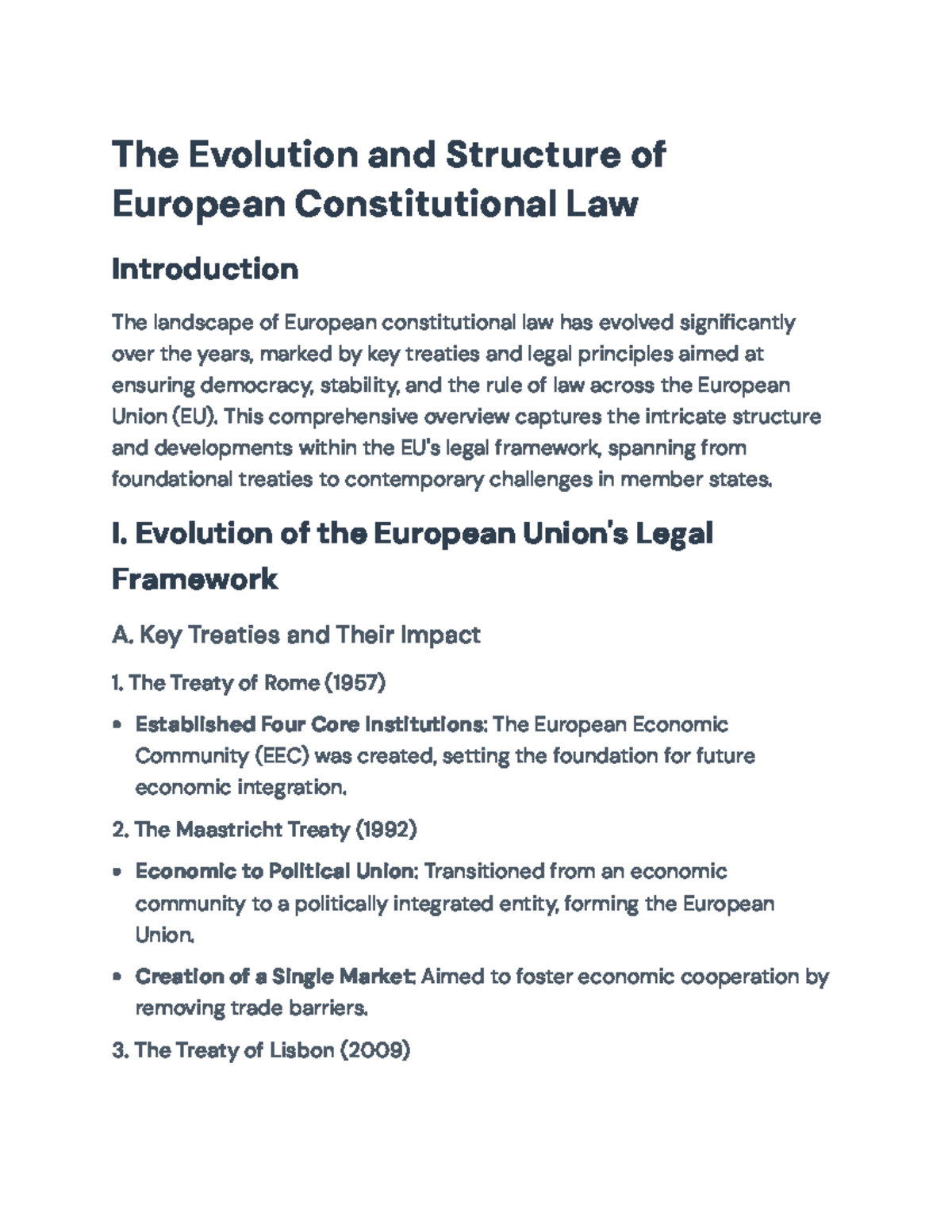 European Constitutional Law: Evolution, Principles, and Challenges ...