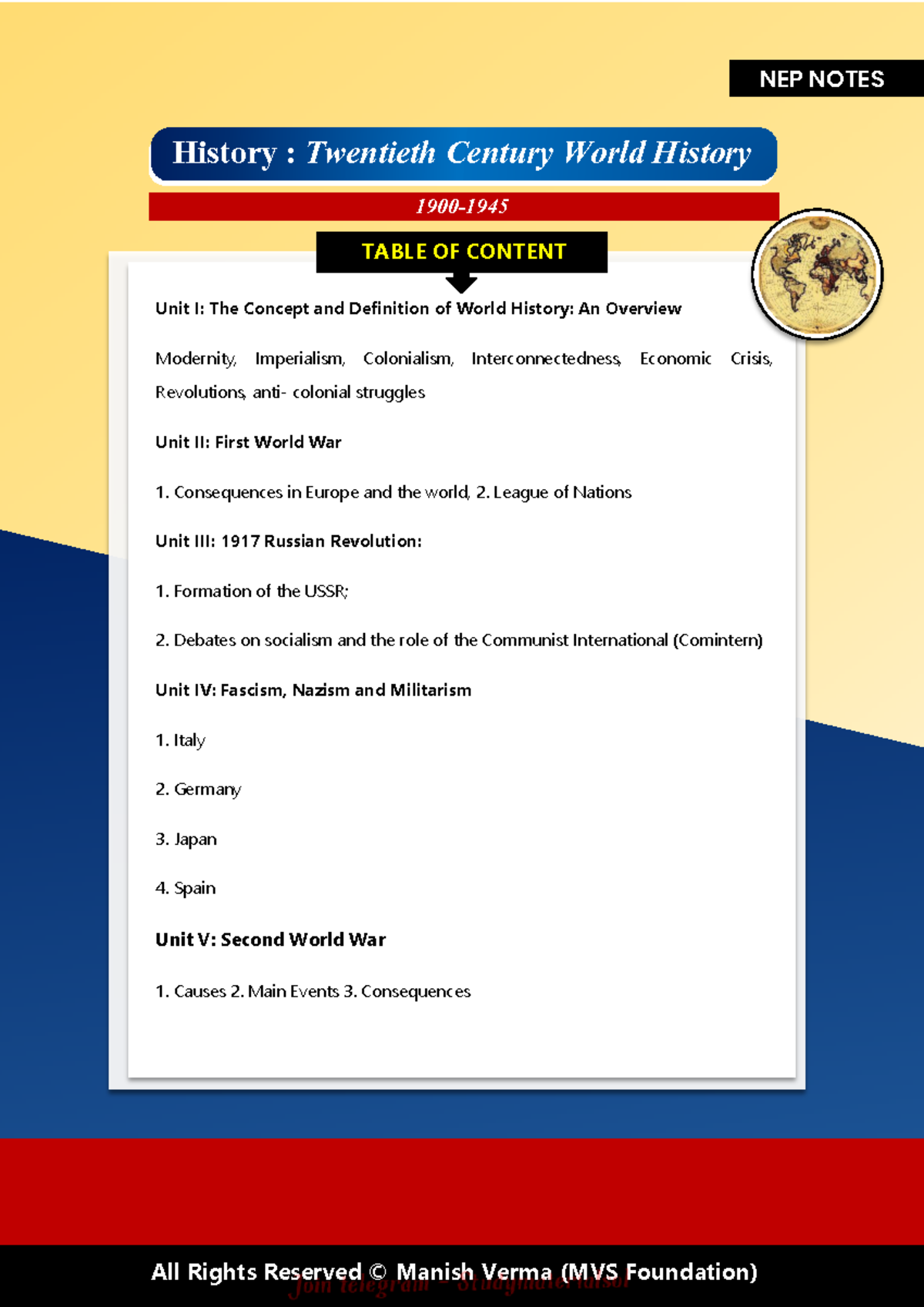 History 101: Twentieth Century World History Notes - Studocu