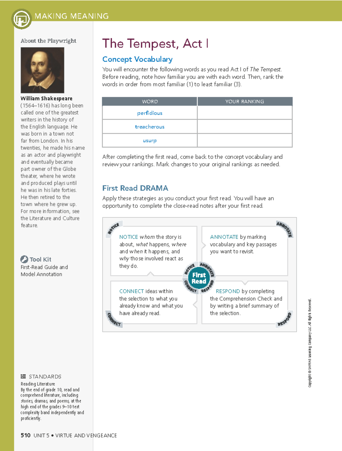 **The Tempest, Act I: Annotations and Comprehension Guide (ENG 10 ...