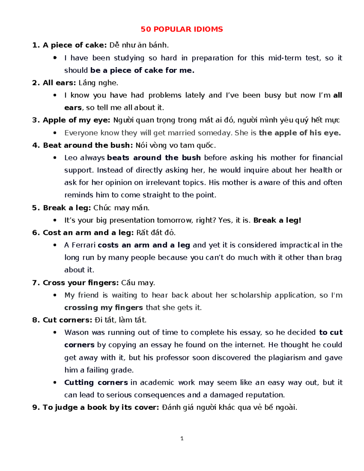 50 Popular Idioms: Understanding Common Expressions and Their Meanings ...