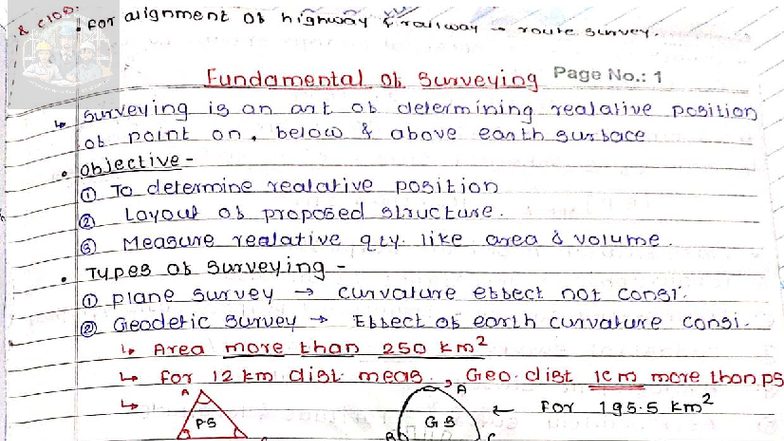 Surveying Techniques and Methods - ENG 101 Final Exam Notes - Studocu