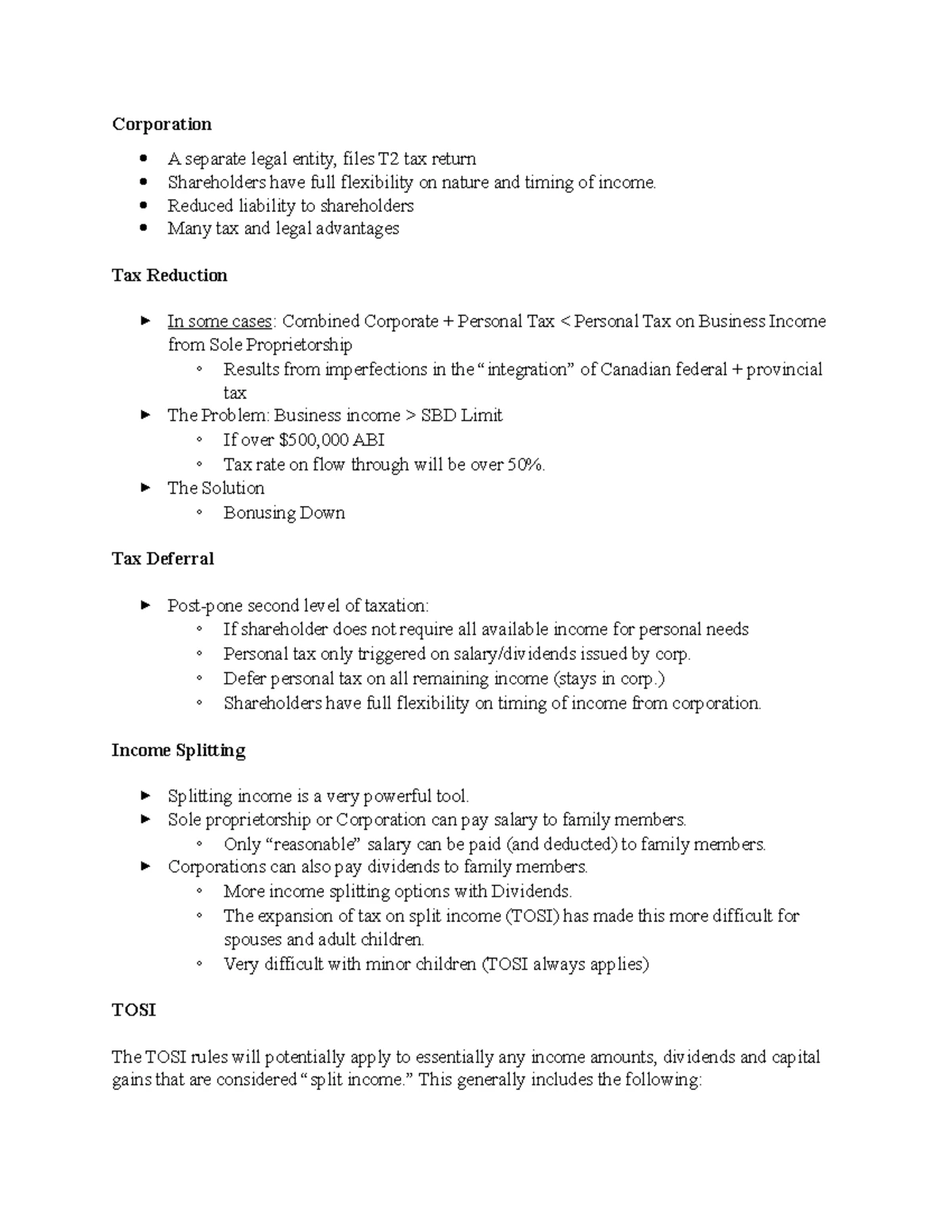 Cheat Sheet 2 - Corporate Part 1 Tax Computation Notes - Studocu