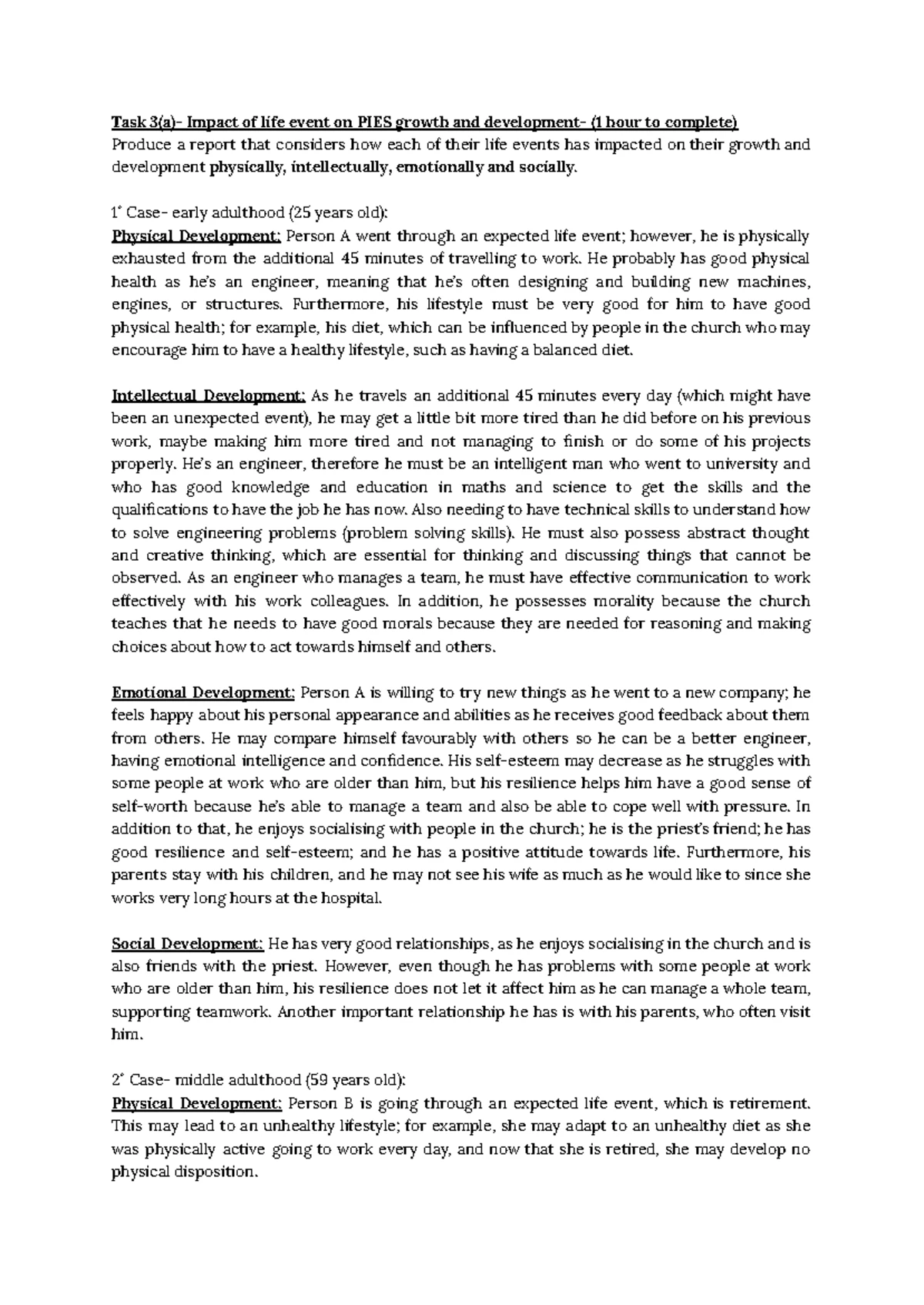 Task 1 - PIES Development: Adolescence & Middle Adulthood Insights ...