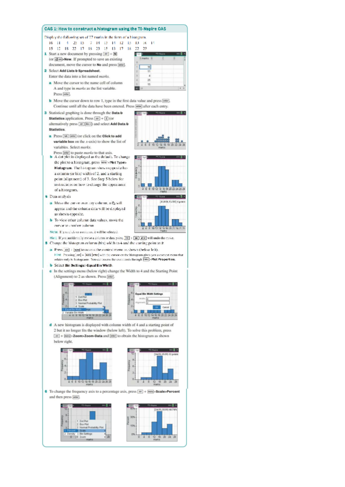 CAS 1: Constructing Histograms and Analyzing Data Distributions - Studocu
