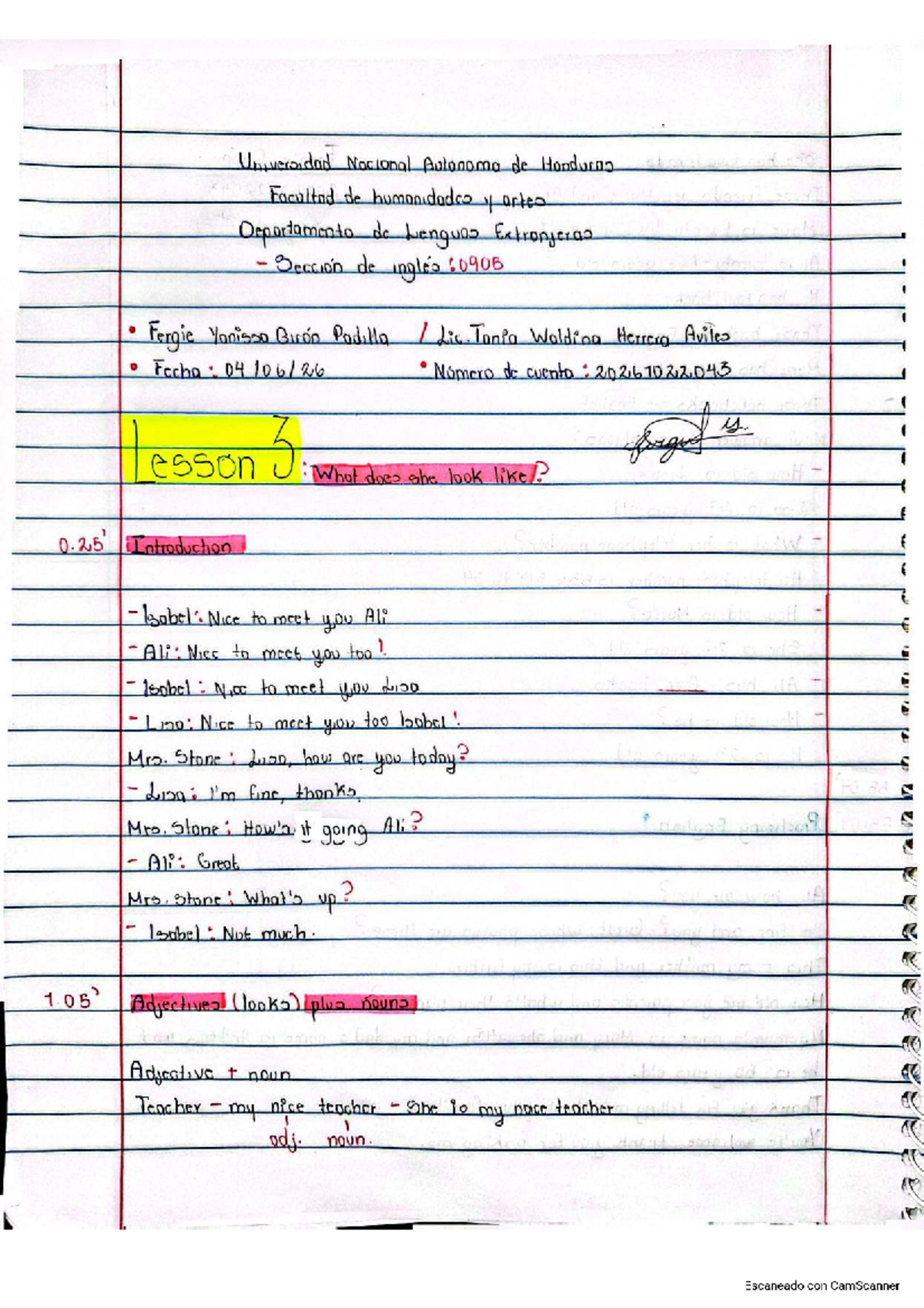 Girón Fergie U1T3a10 - Lesson 3: Describing People in English - Studocu