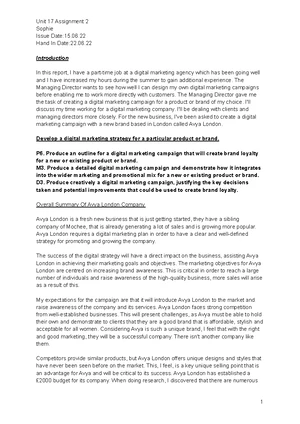 CSR - Assignment 2 - btec business level 3 unit 20 - Unit 20 - Corporate Social Responsibility ...