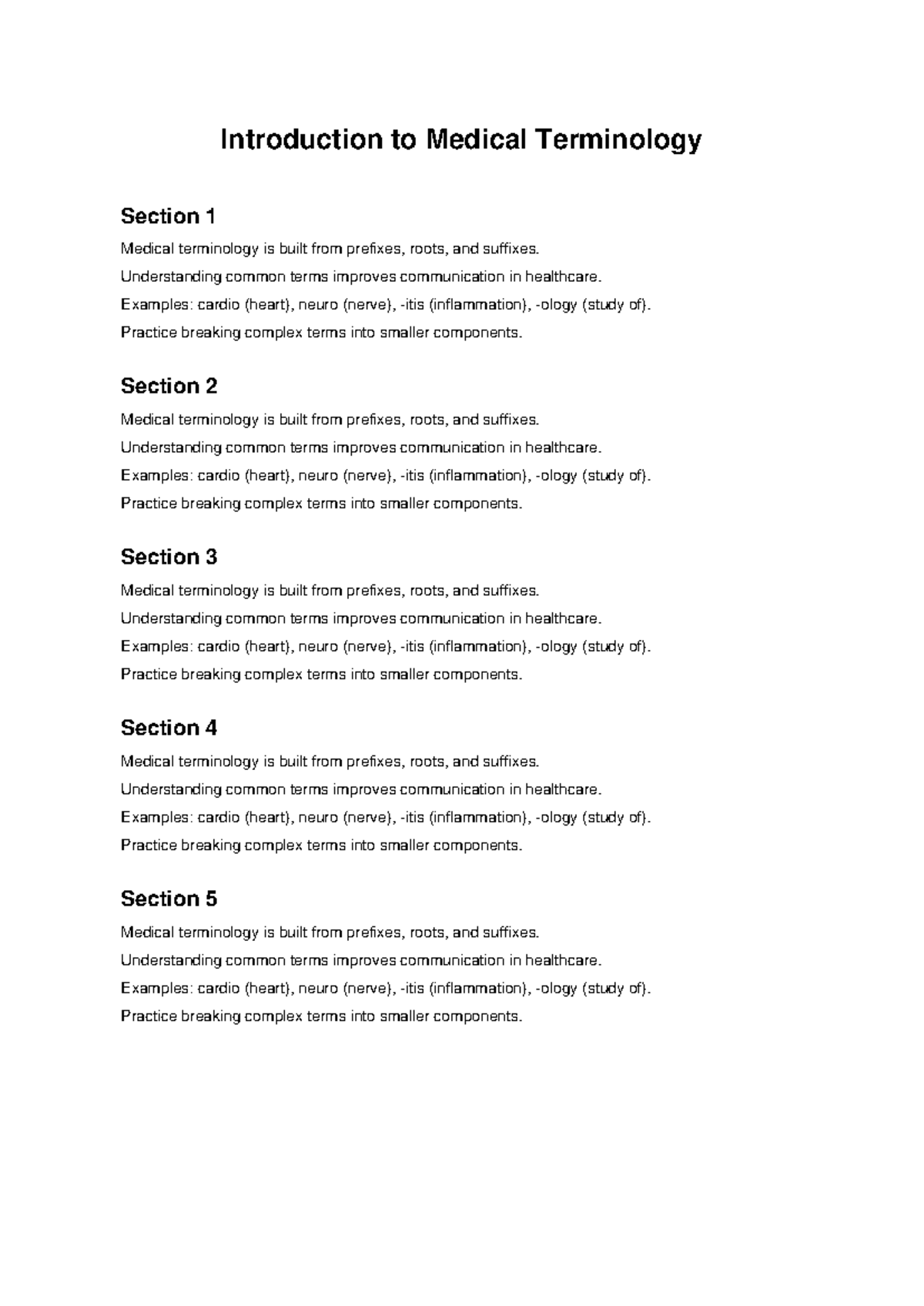 Medical Terminology Intro: Key Components & Examples - Studocu