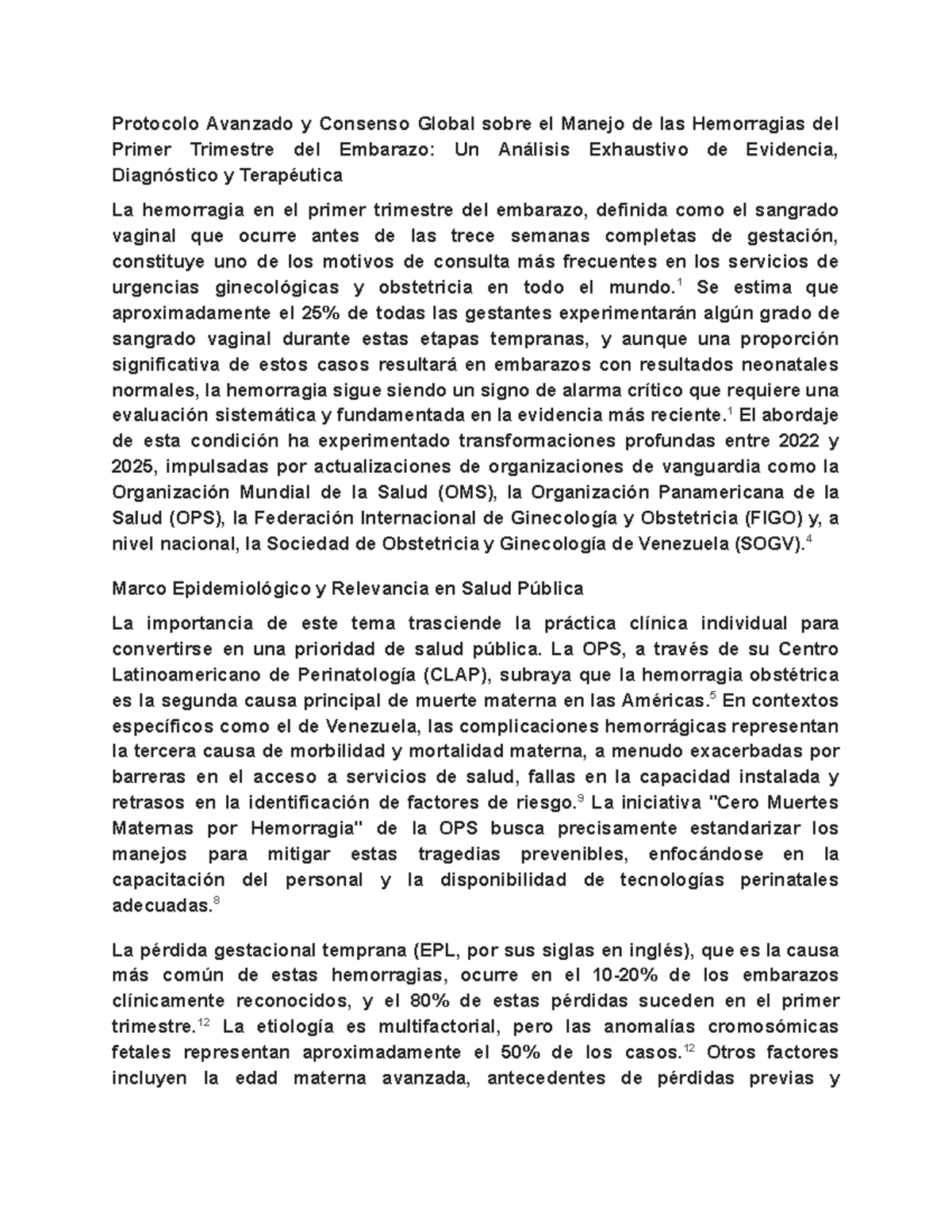 Guía de Manejo de Hemorragias en el Primer Trimestre del Embarazo - Studocu