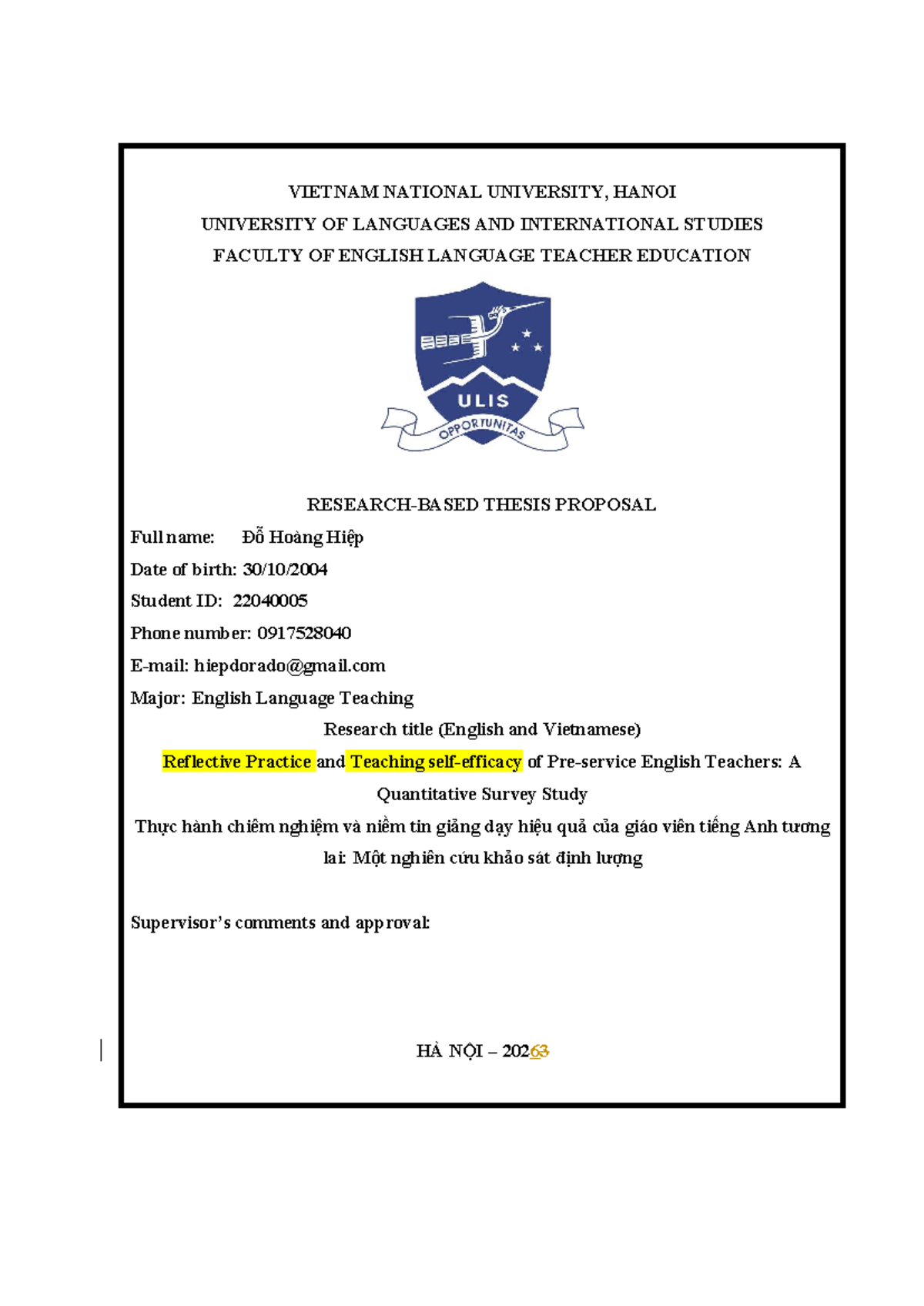 Reflective Practice and Self-Efficacy in EFL Teaching: A Quantitative ...