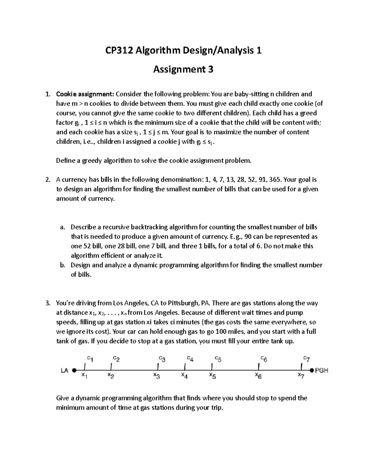 CP312 Algorithm 1 Assignment 3 - Cookie & Currency Problems Notes - Studocu